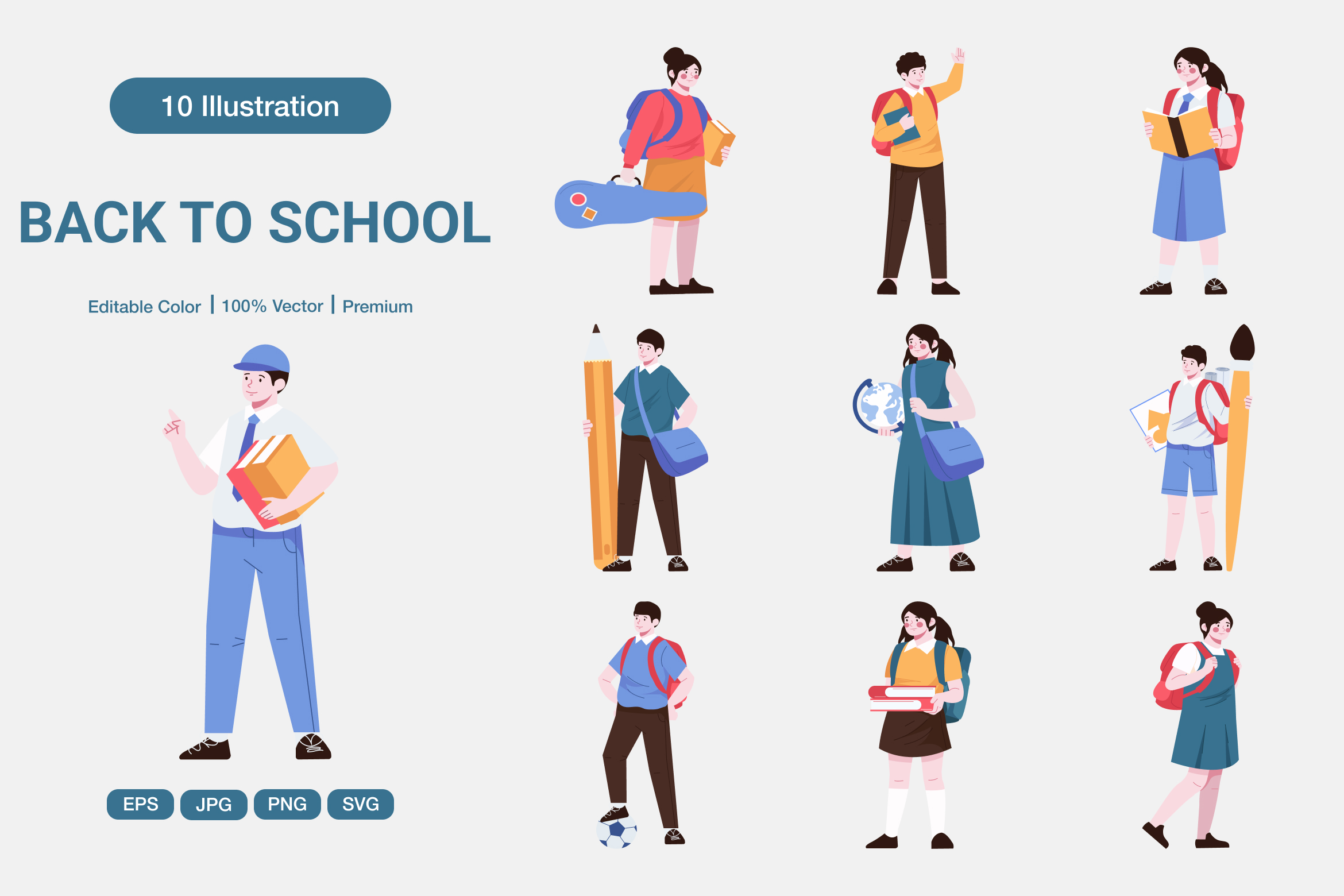 Back To School Illustration Pack - 10 Free Download School & Education ...