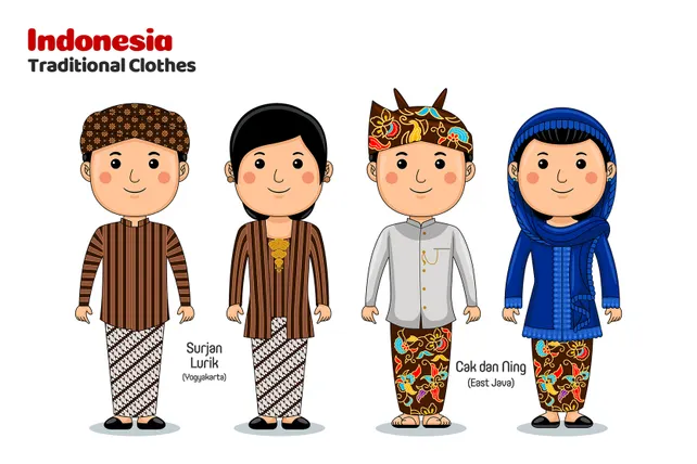 Premium Indonesian Traditional Clothes Illustration Pack From Clothing