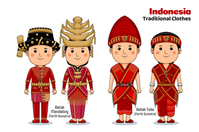Indonesian Traditional Clothes Illustration Pack - 14 Illustrations ...