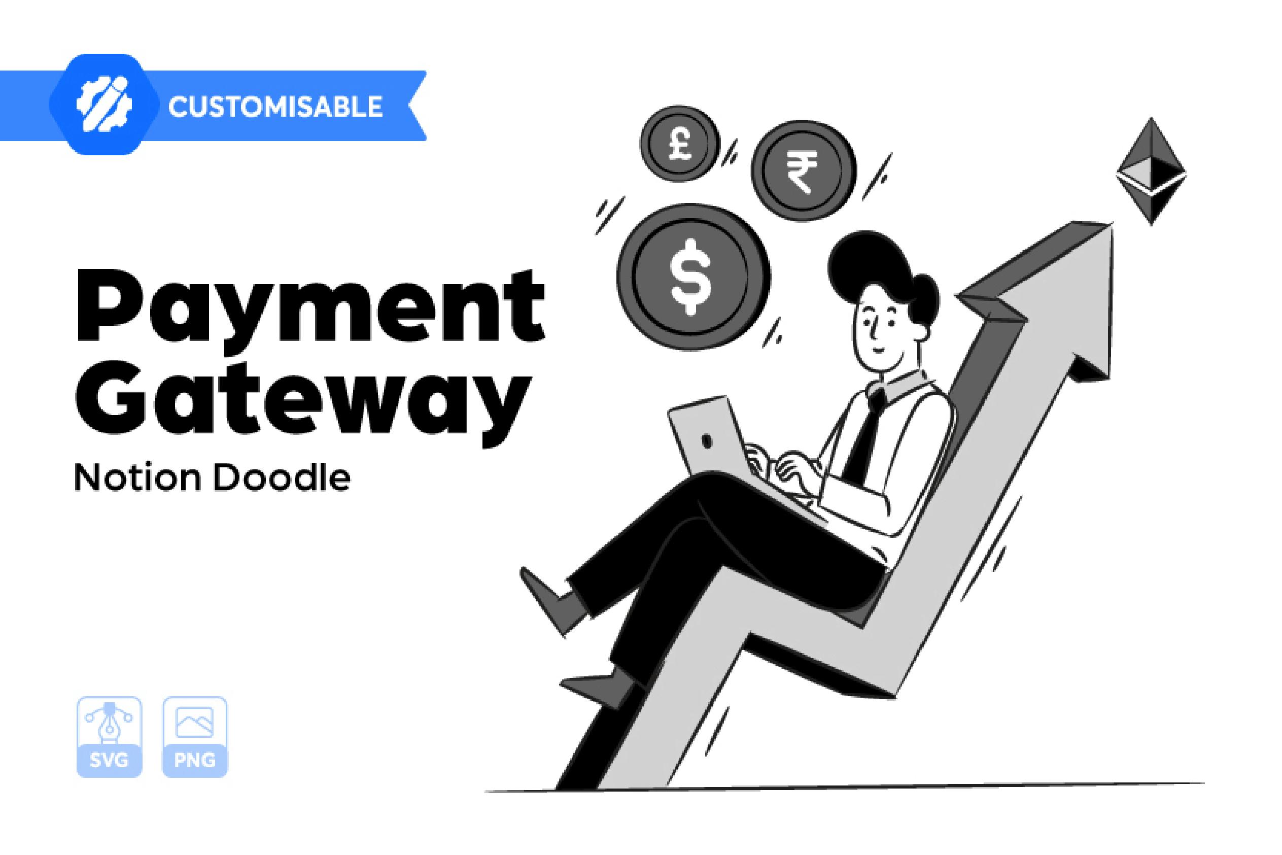 Notion Doodle Payment Gateway Illustration Kit - Simplify Digital Payments | IconScout