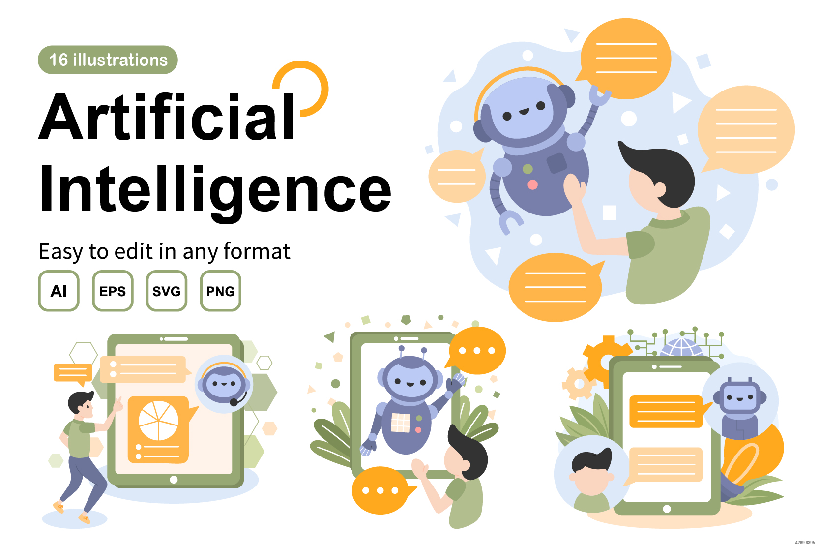 Artificial Intelligence Illustration Pack - 16 Free Download Science ...