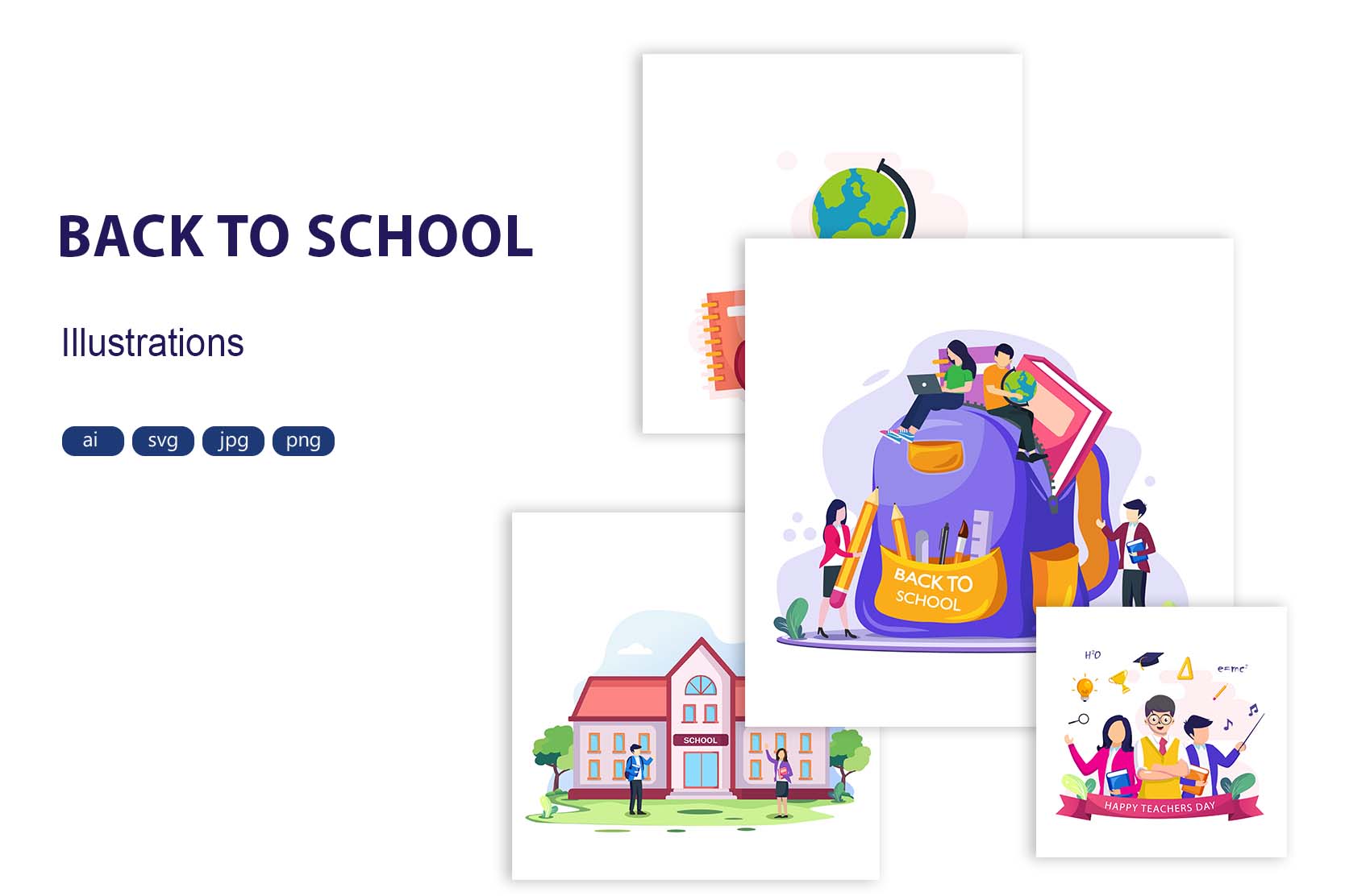 Premium Back To School Illustration pack from School & Education ...