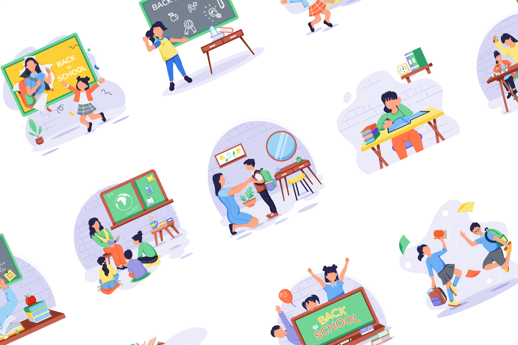 Back To School Illustration Pack - 35 Free Download School & Education ...