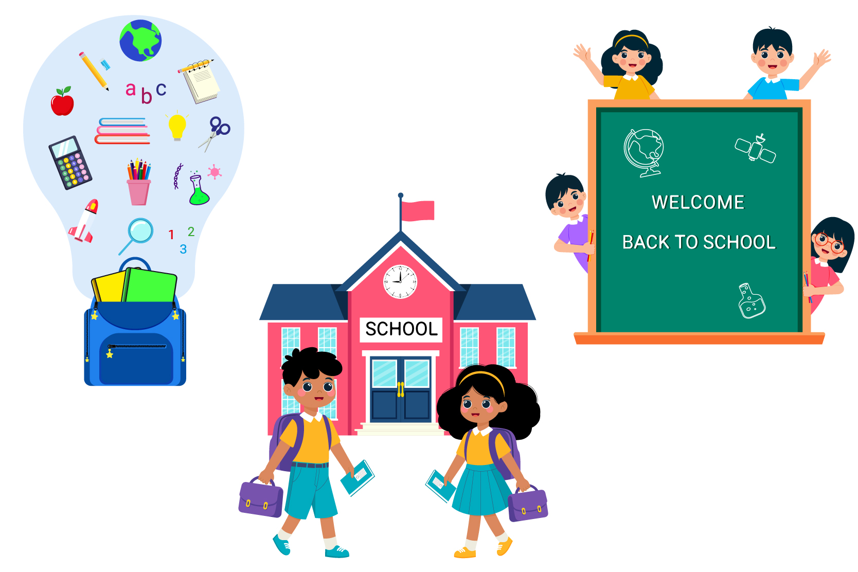 Back To School Illustration Pack - 3 Free Download School & Education ...