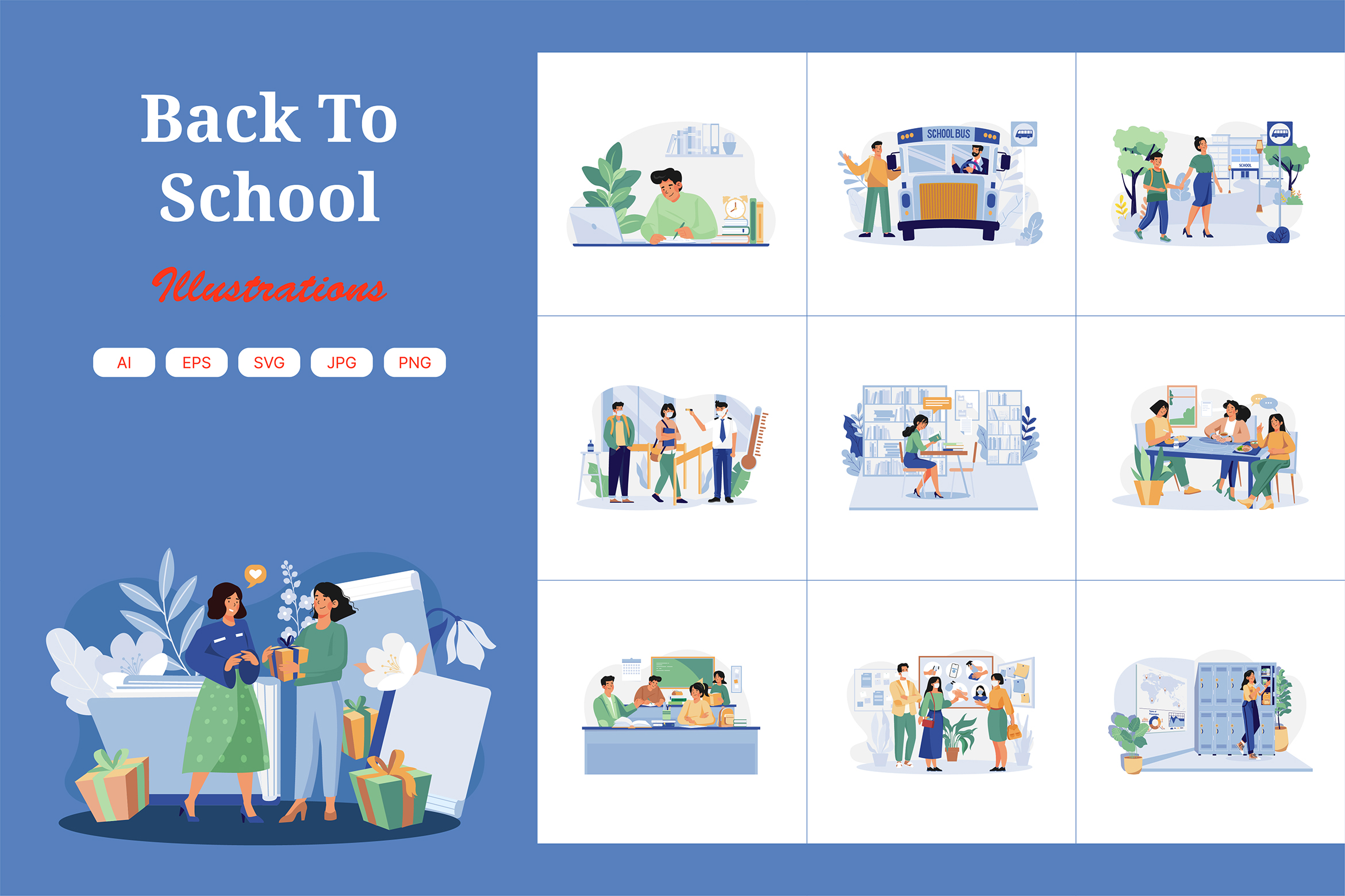 Back To School Illustration Pack - 20 Free Download School & Education ...