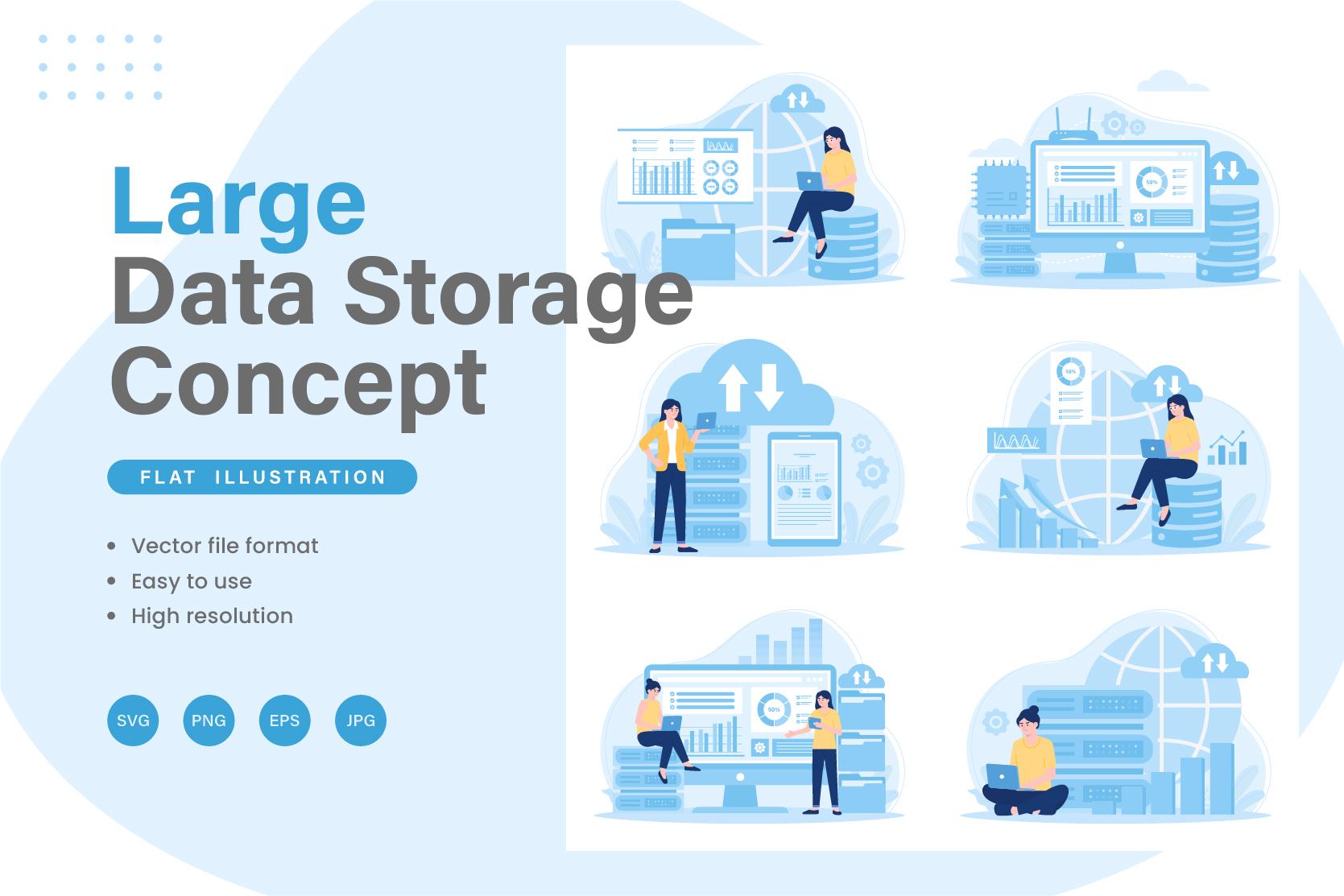 Big Data Storage Illustration Pack - 6 Free Download Seo & Web Illustrations | IconScout