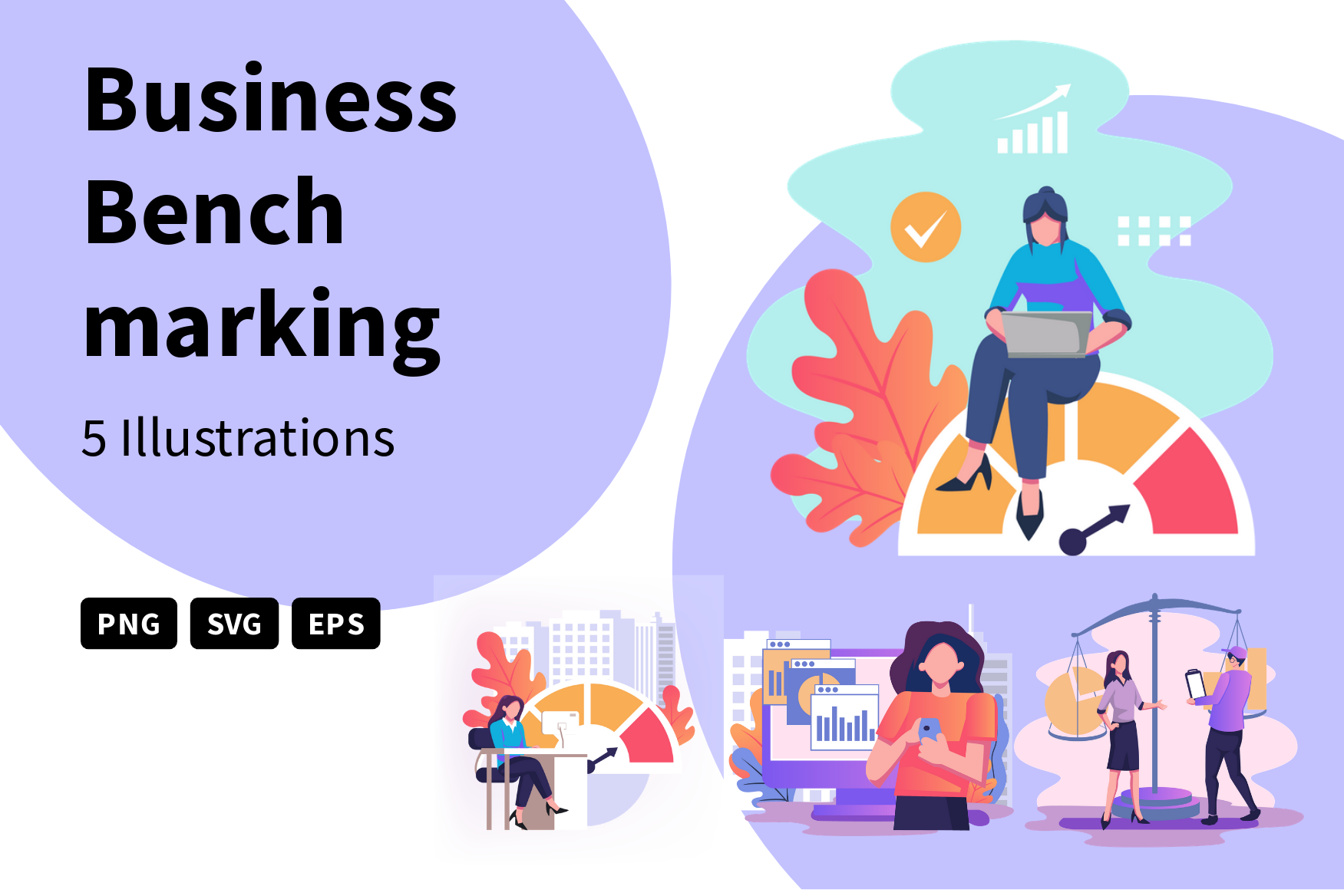 Business Benchmarking Illustration Pack 5 Business Illustrations Svg Png Eps Available