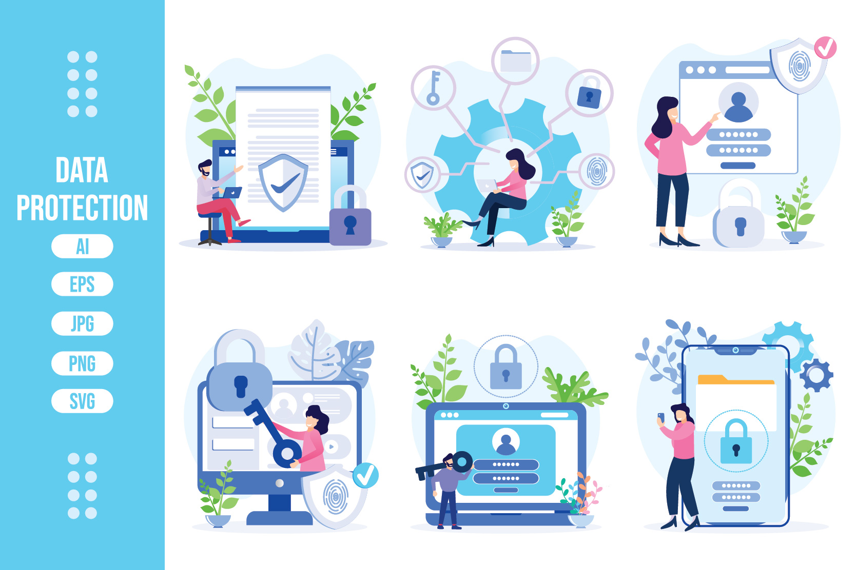 Premium Data Protection Illustration pack from Crime & Security ... Premium Data Protection Illustration pack from Crime & Security ...