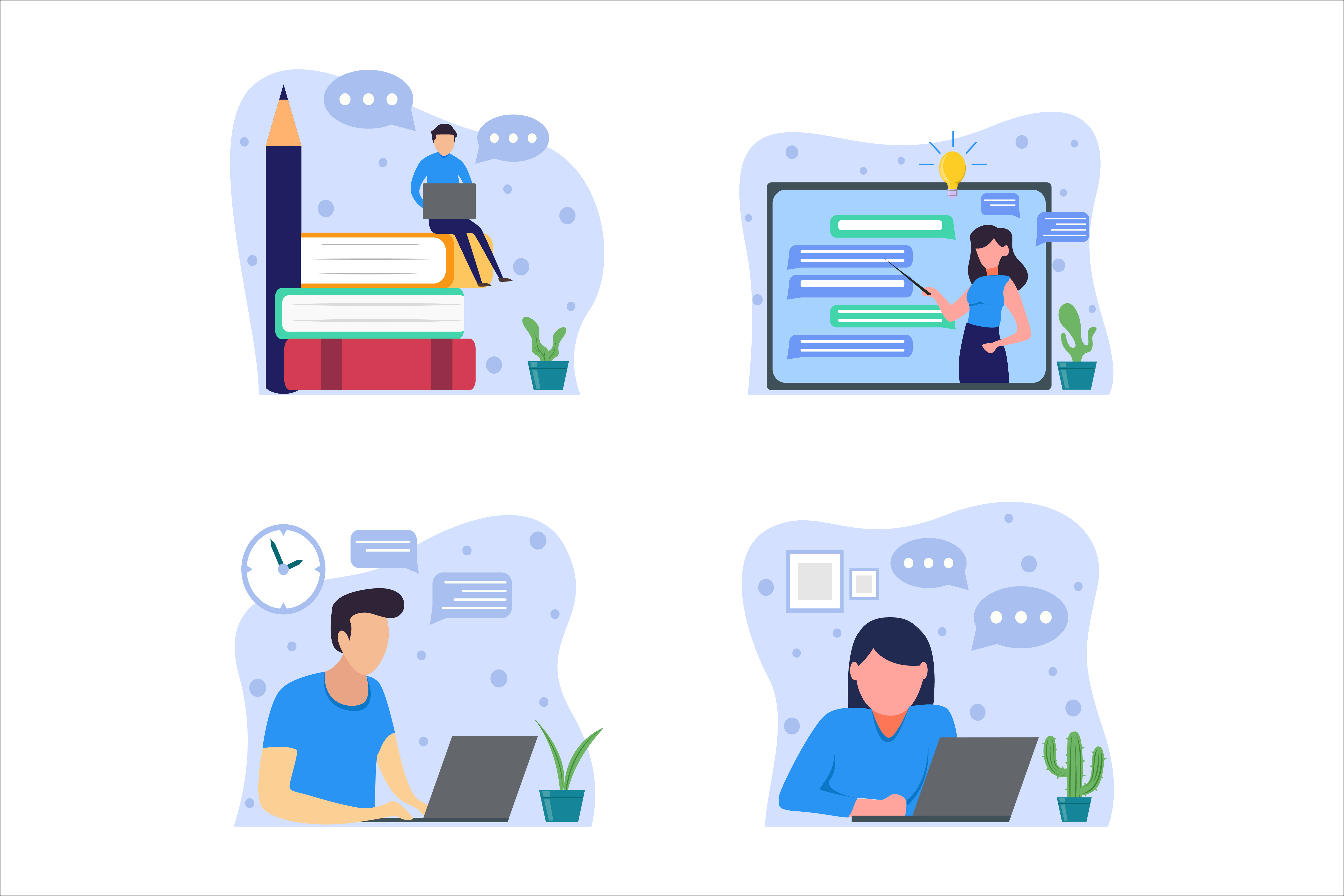 Premium E Learning Illustration pack from School & Education Illustrations