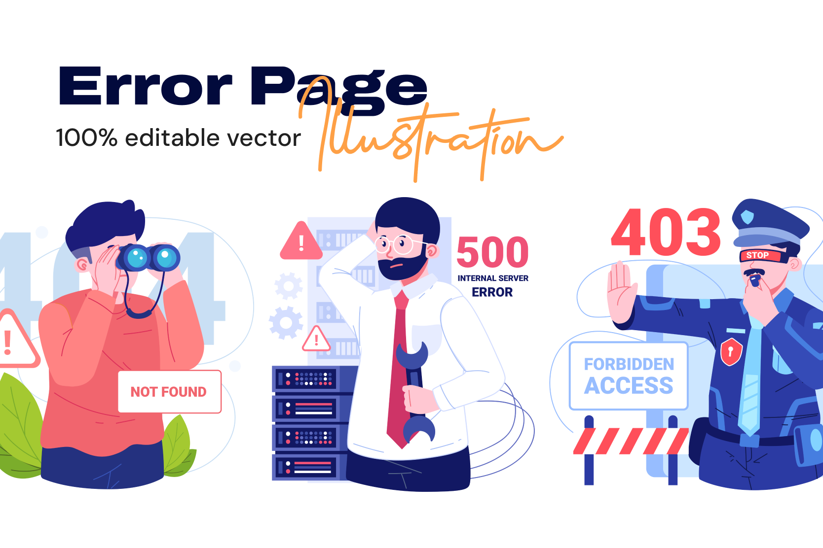 Error Page Illustration Pack - 20 Free Download User Interface ...