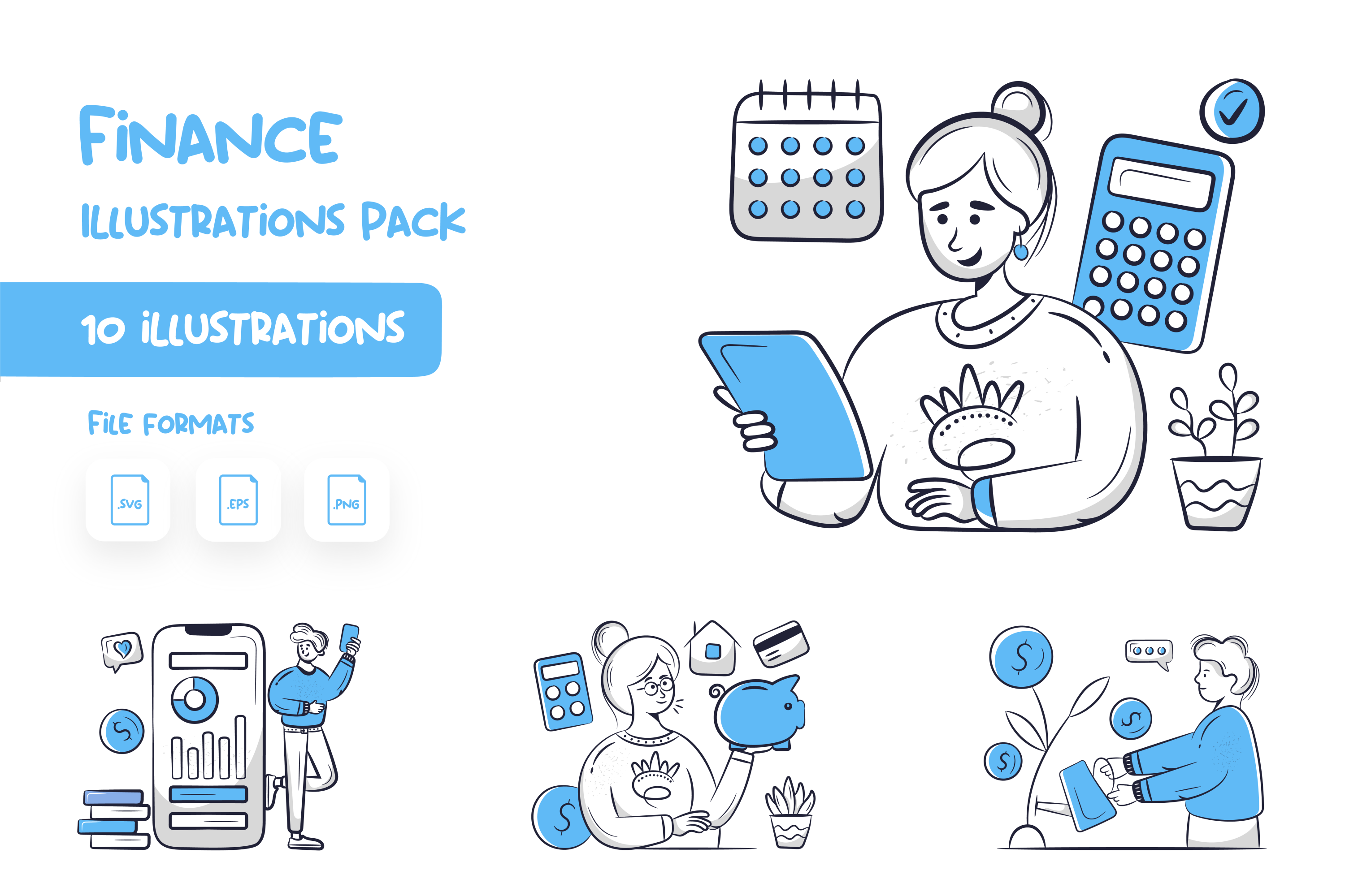 Premium Finance Illustration pack from Business Illustrations