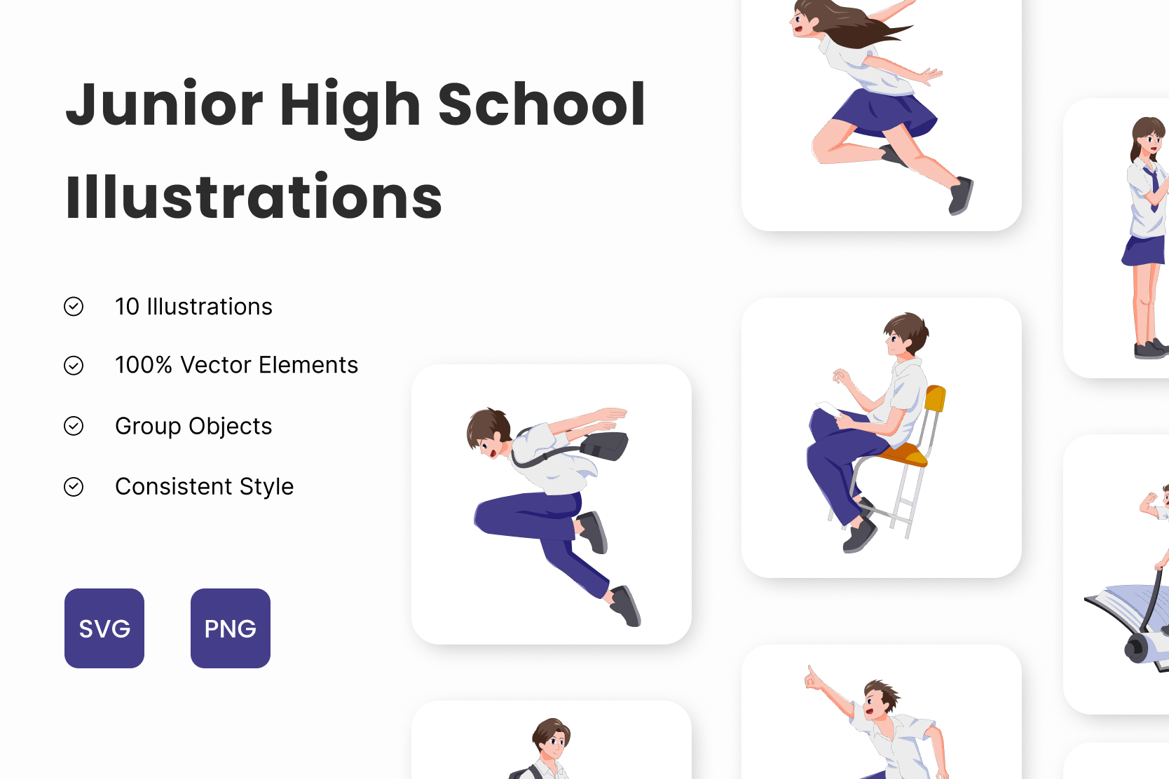 Junior High School Illustration Pack - 10 Free Download School ...