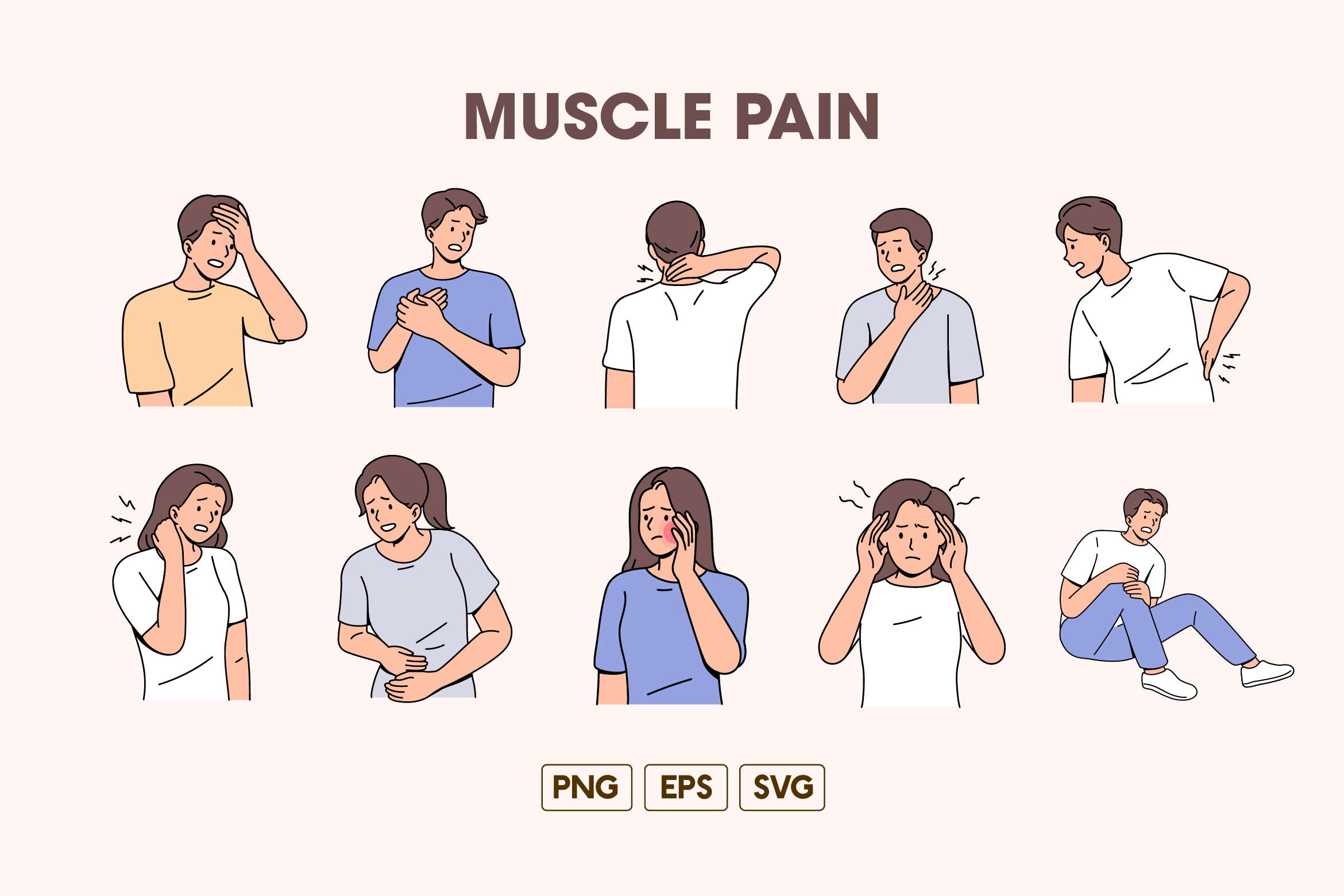 Muscle Pain Illustration Pack - 10 Free Download People Illustrations | IconScout