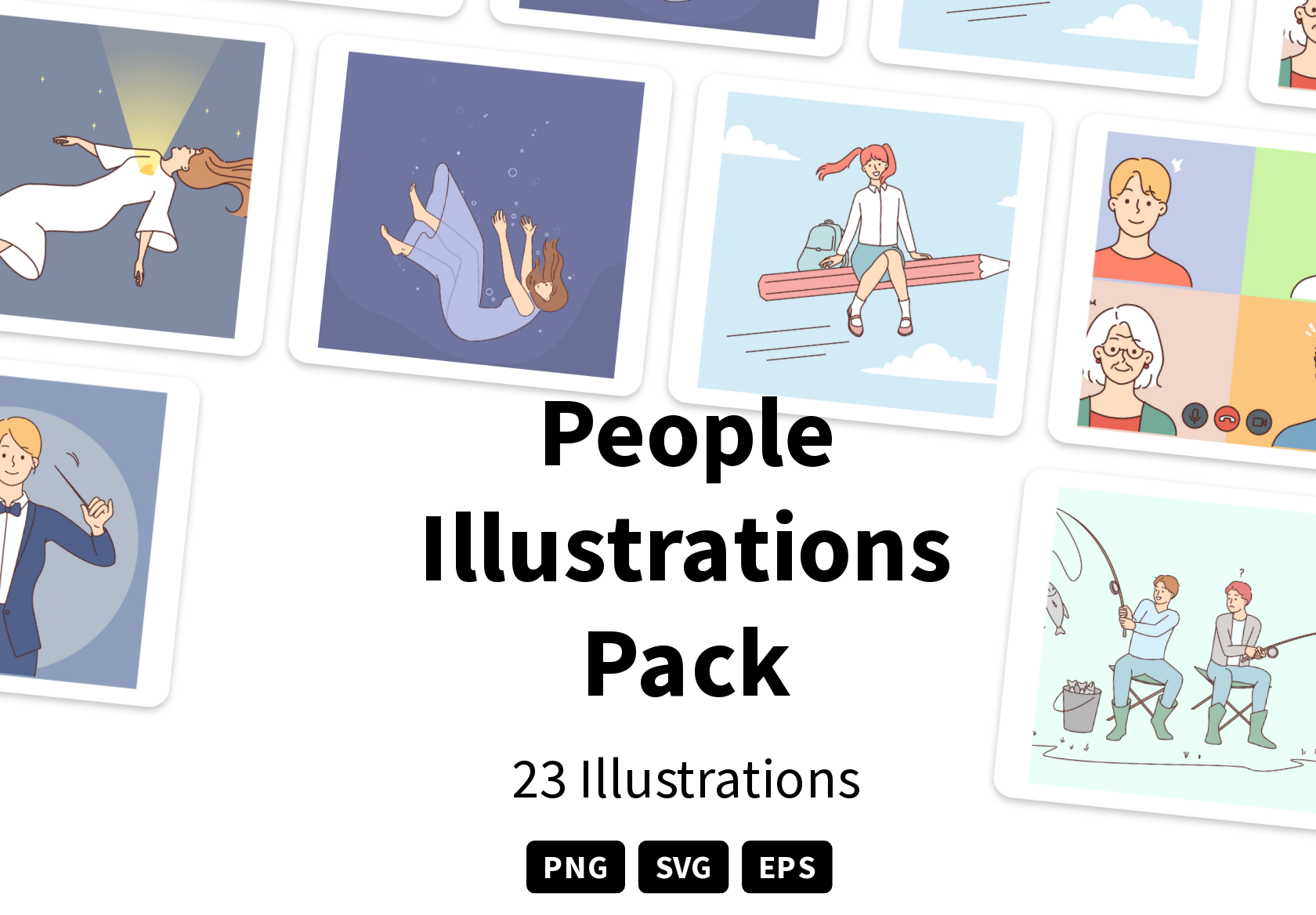People Illustration Pack - 23 People Illustrations | SVG, PNG, EPS ...