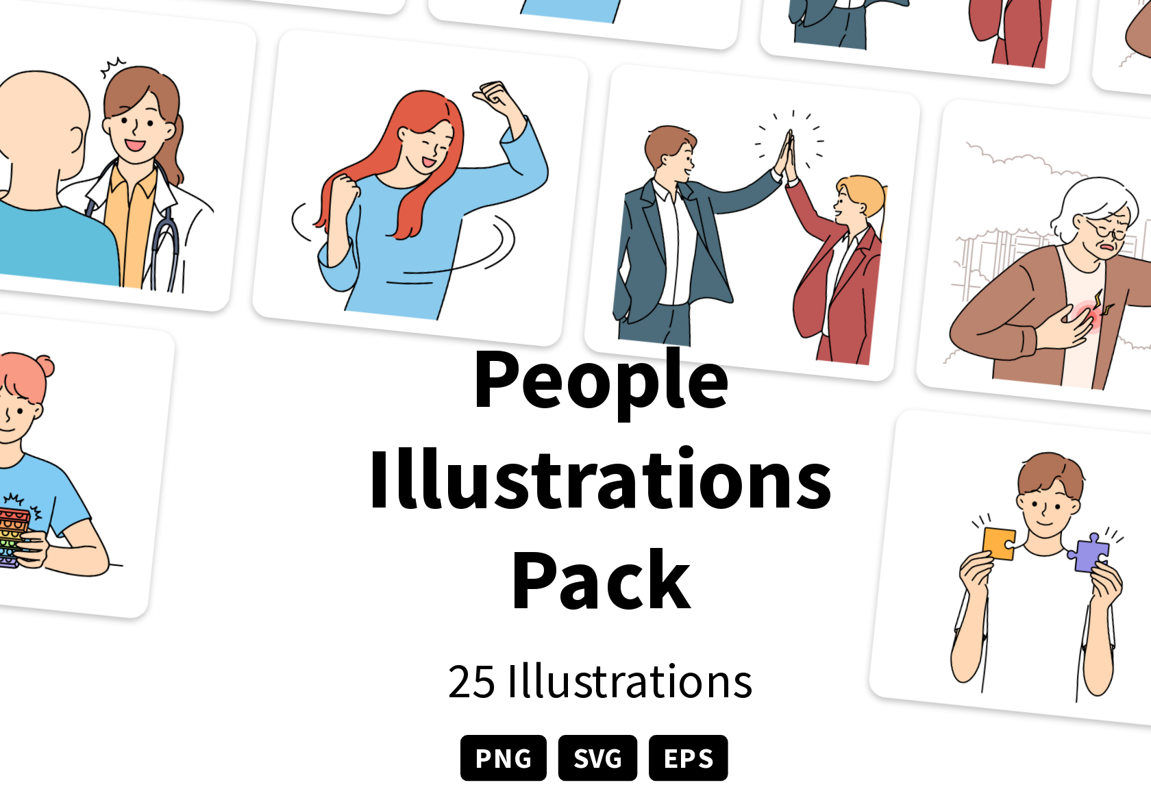 People Illustration Pack - 25 People Illustrations | SVG, PNG, EPS ...