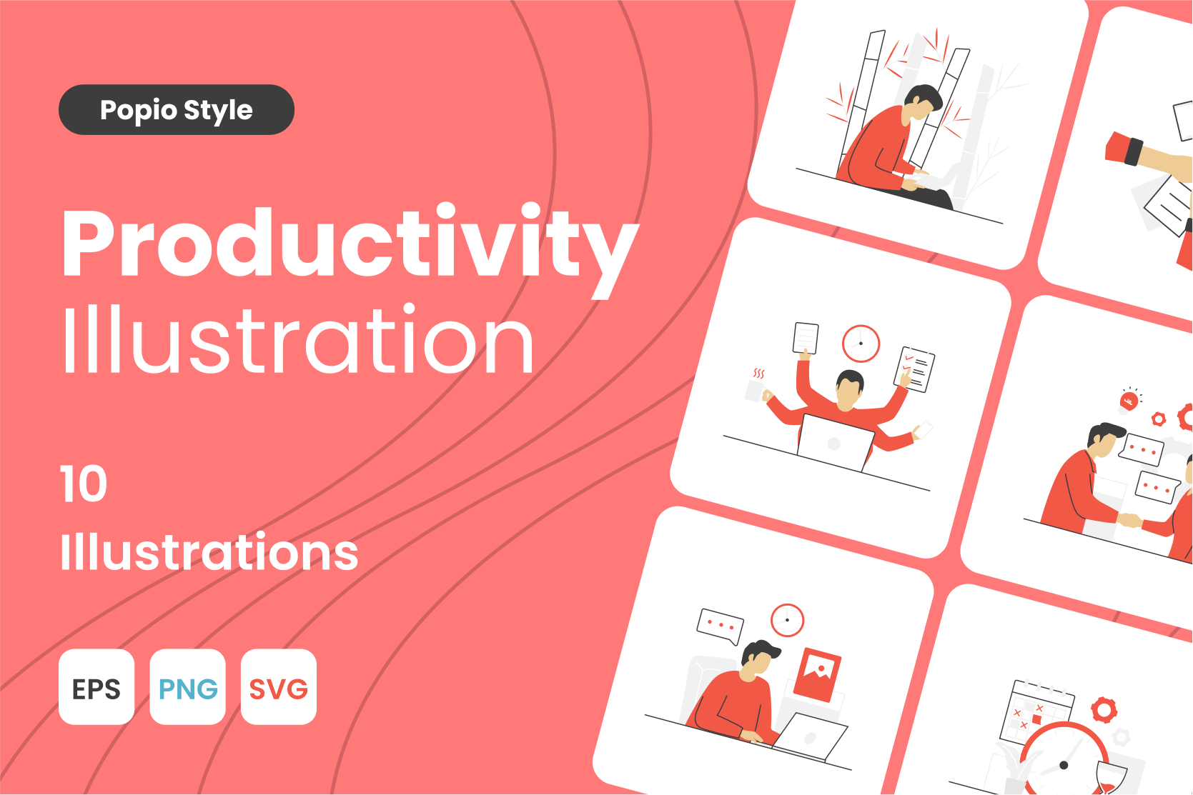 Premium Productivity Illustration pack from Business Illustrations