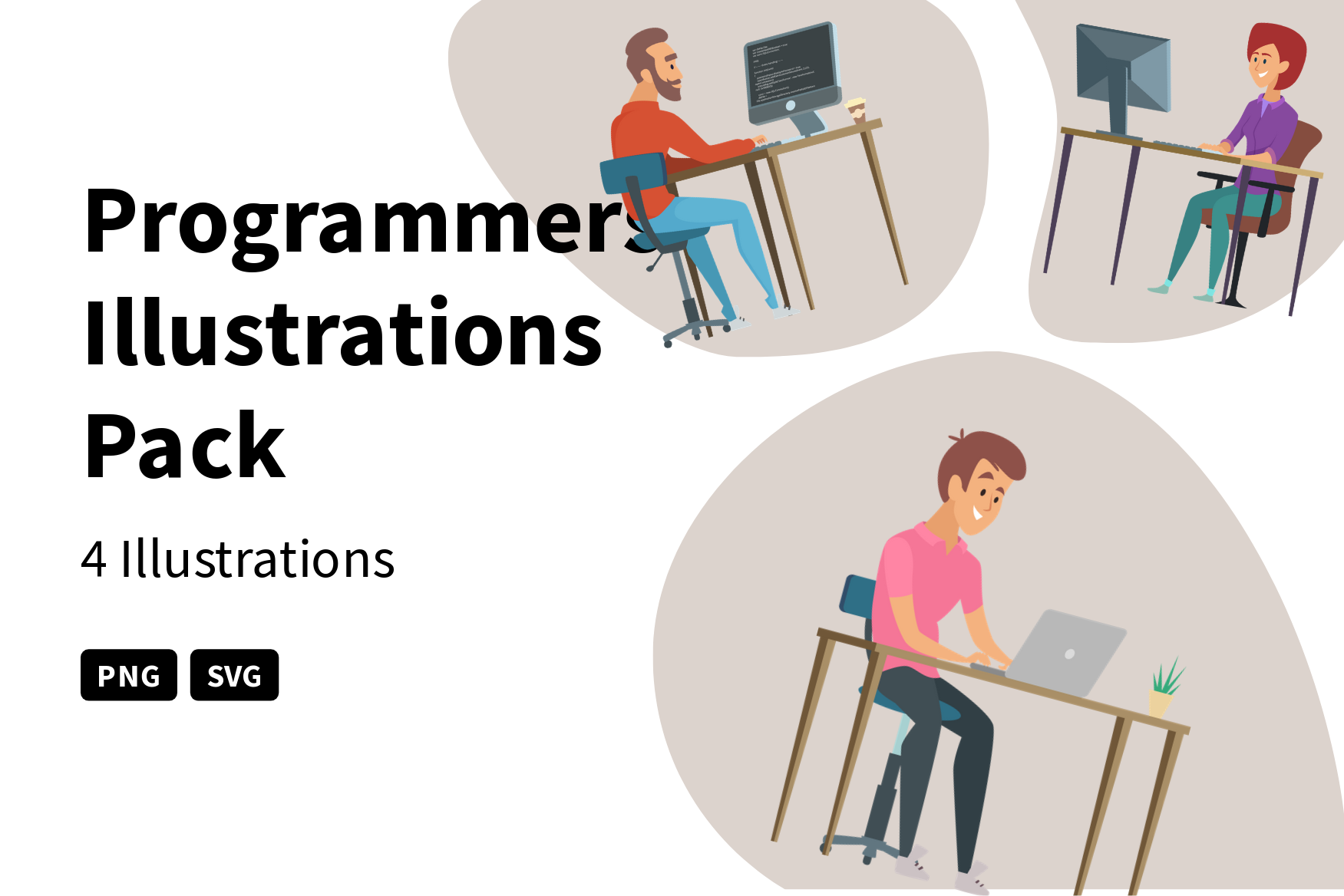 Premium Programmers Illustration pack from Design & Development Illustrations