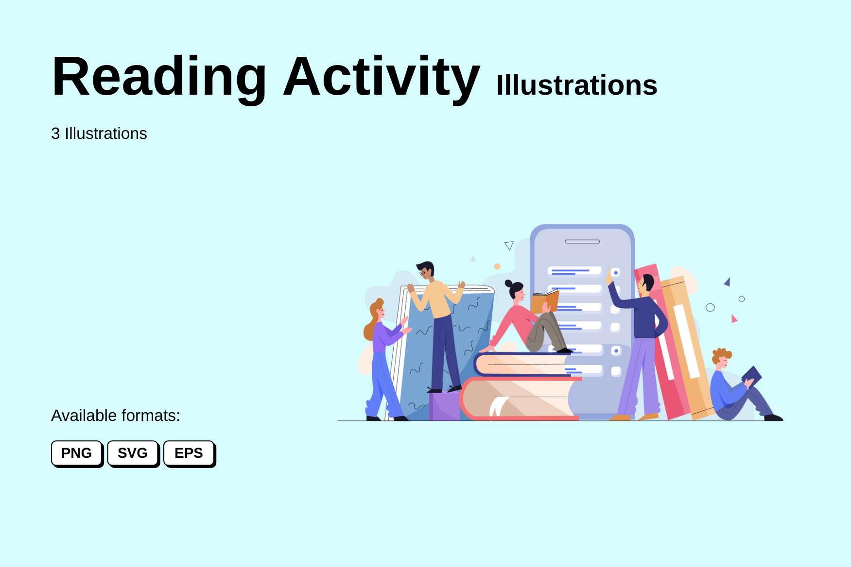 Reading Activity Illustration Pack - 3 Free Download School & Education ...