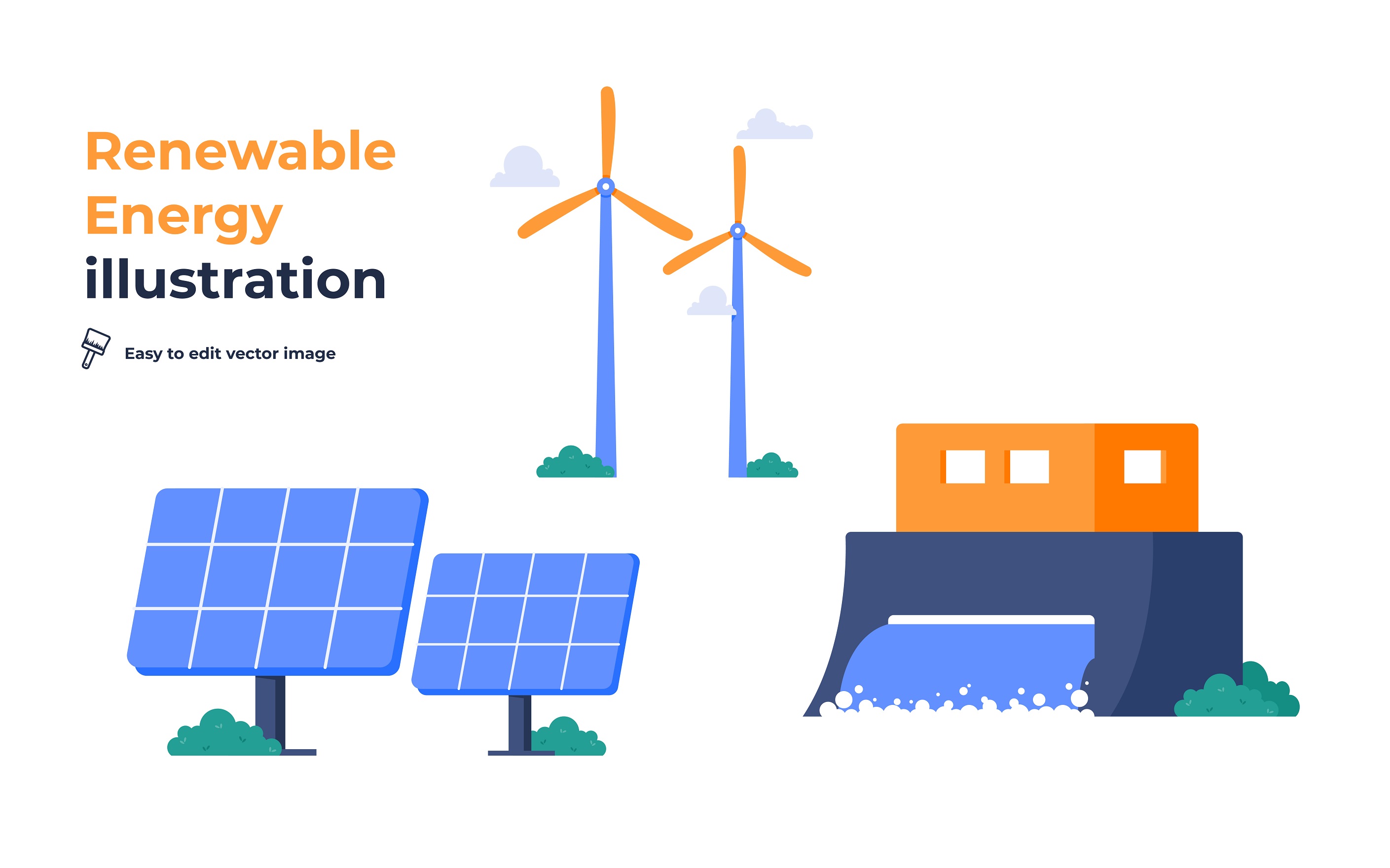 Premium Renewable Energy Illustration pack from Nature Illustrations Premium Renewable Energy Illustration pack from Nature Illustrations