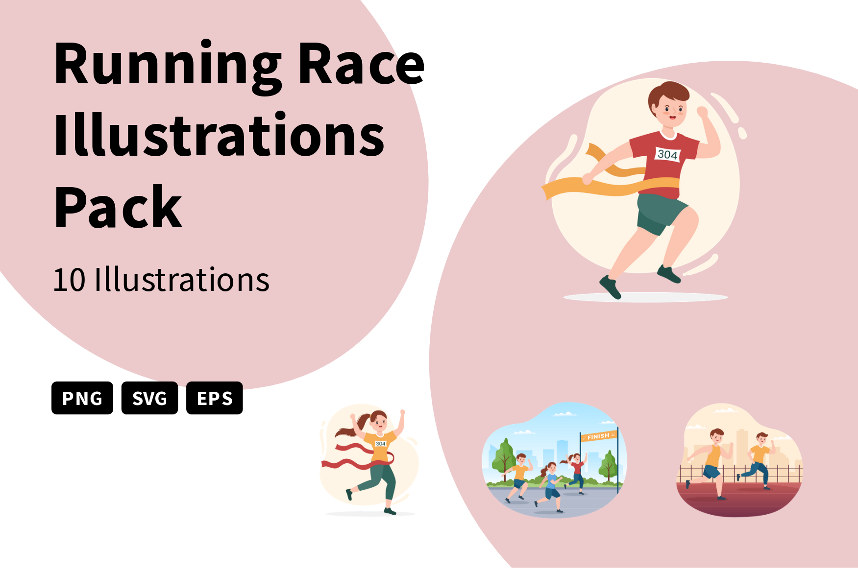 Premium Running Race Illustration pack from Sports & Games Illustrations Premium Running Race Illustration pack from Sports & Games Illustrations