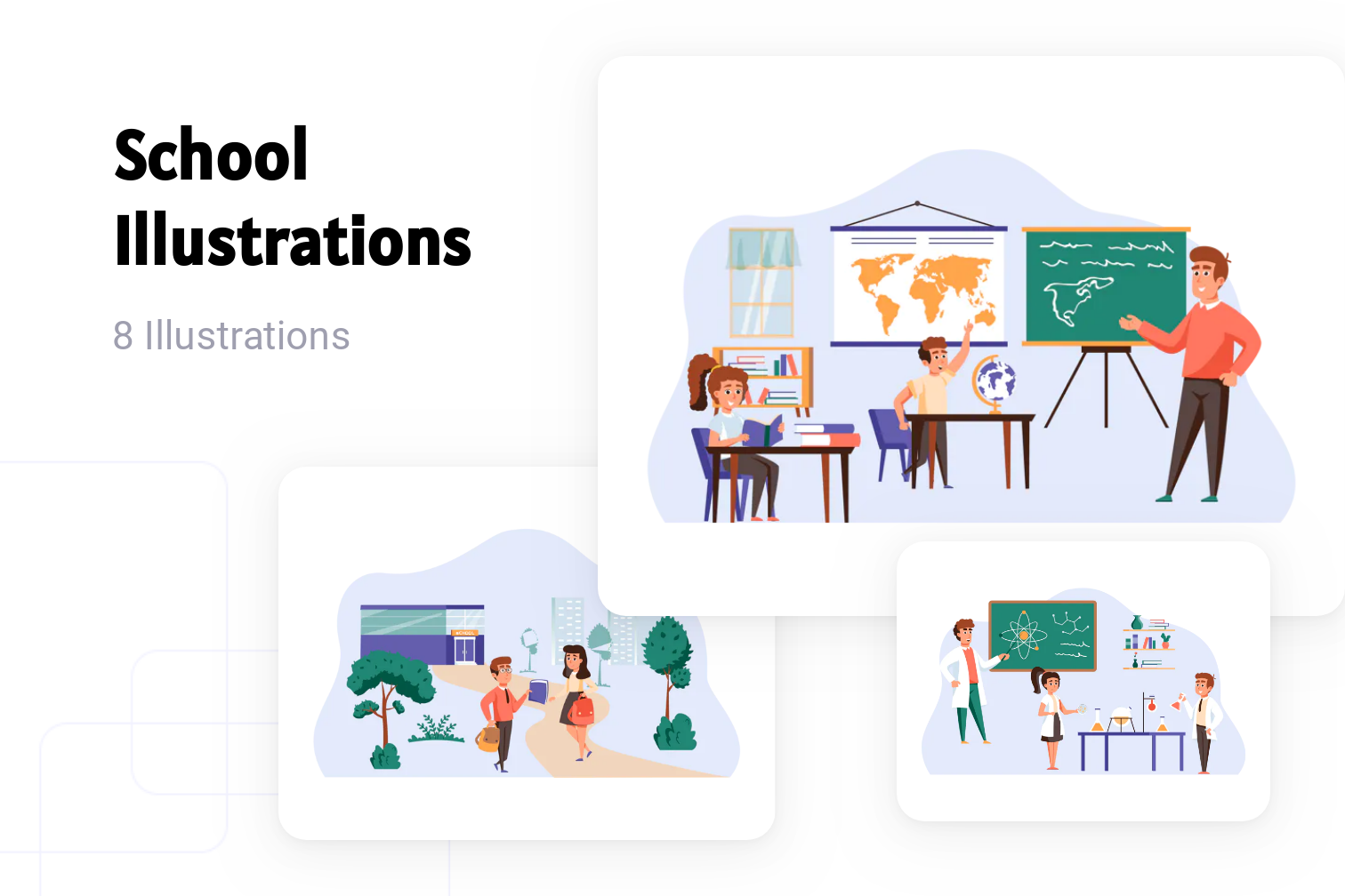 School Illustration Pack - 8 Free Download School & Education ...