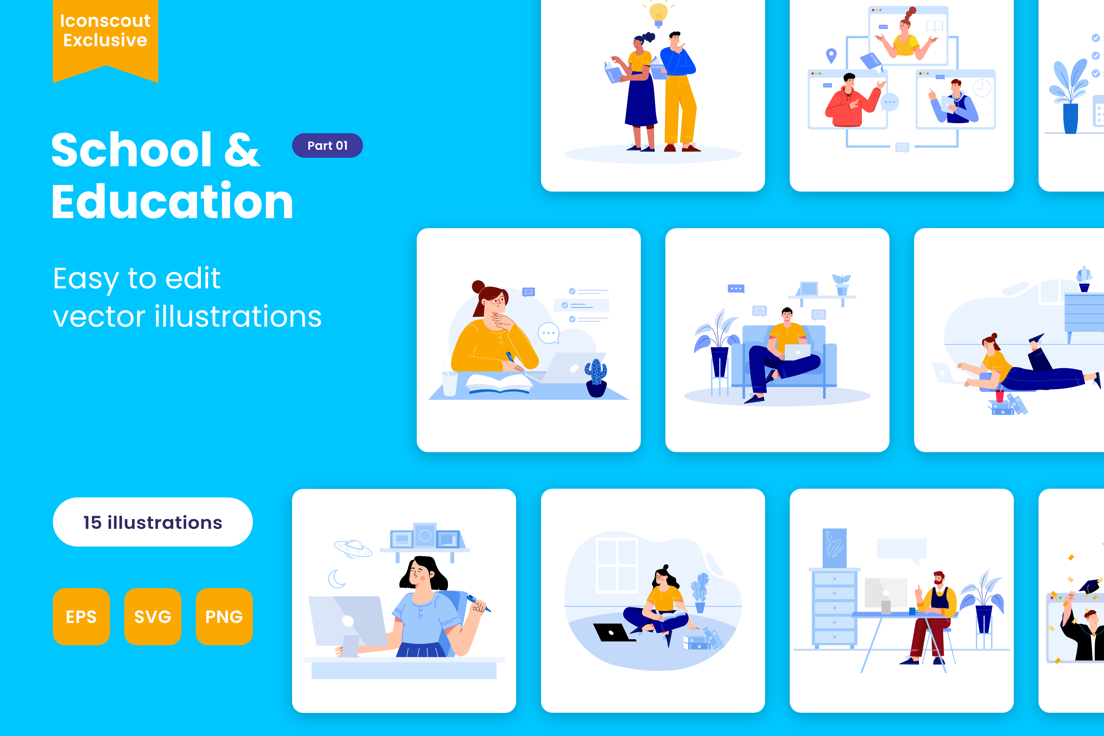 School And Education Illustration Pack - 15 School & Education ...