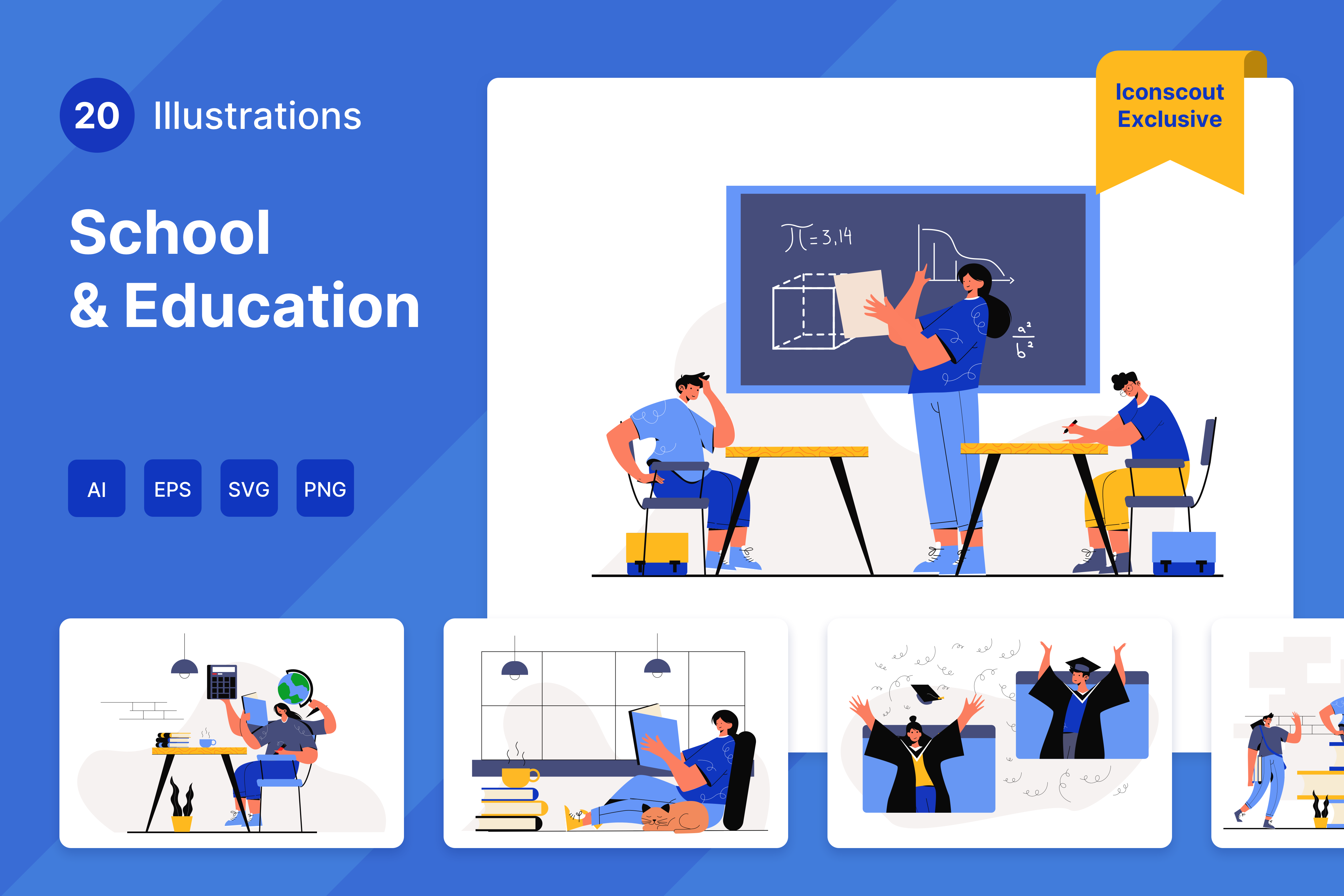 School And Education Illustration Pack - 20 Free Download School ...