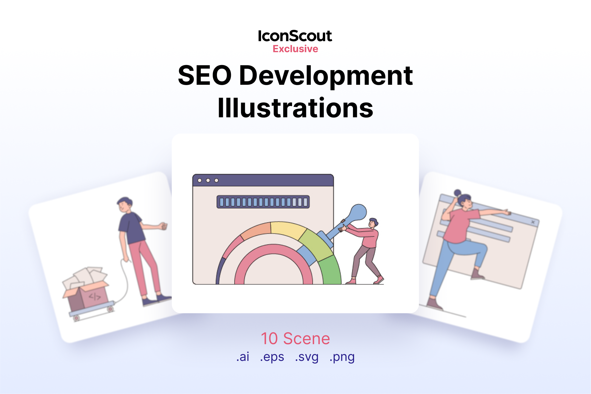 Premium SEO Development Illustration pack from Seo & Web Illustrations