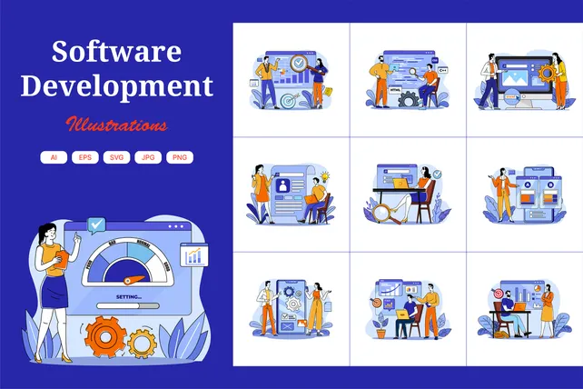 Premium Software Development Illustration pack from Design ...