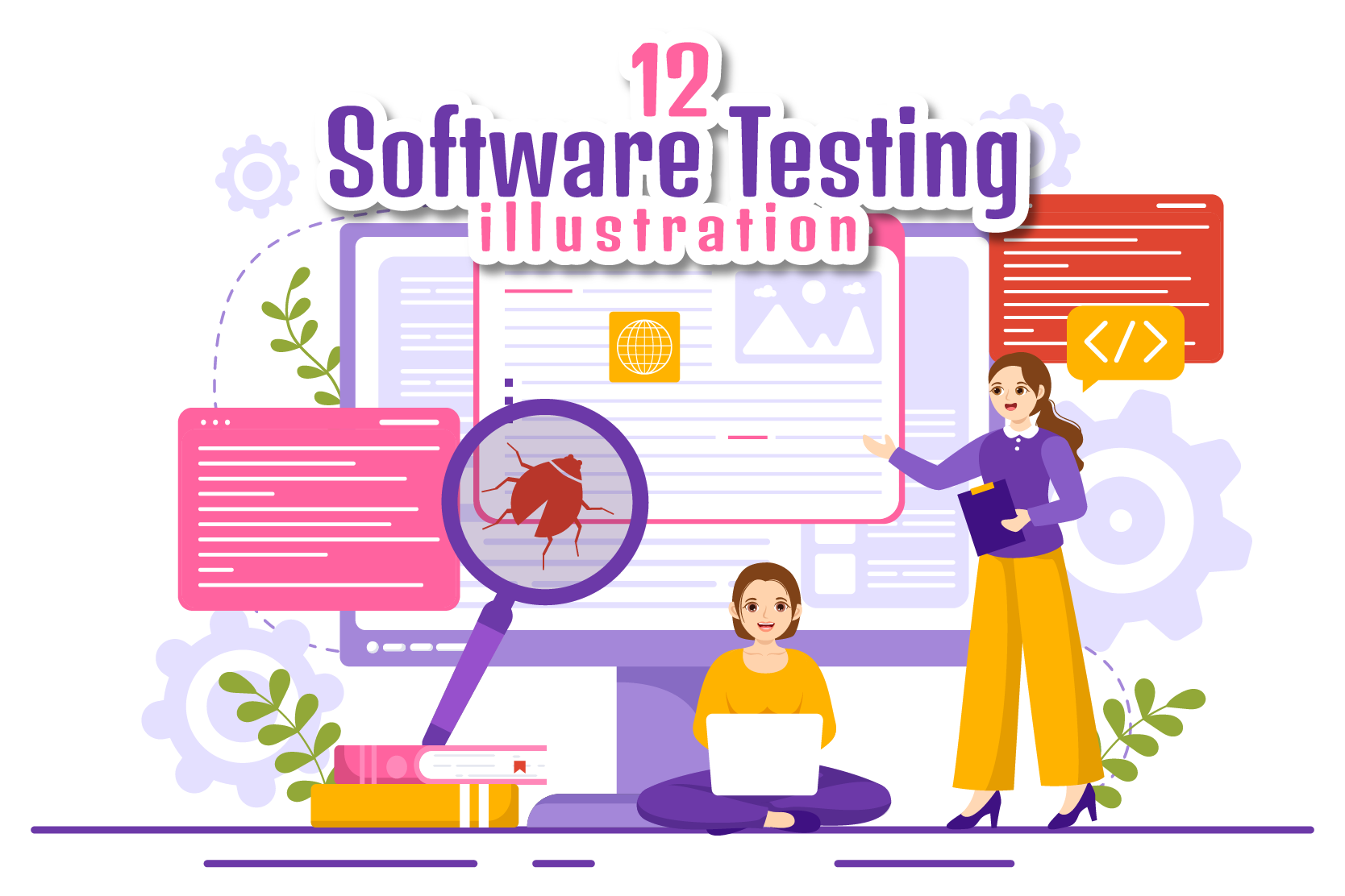 Premium Software Testing Illustration Pack From Design And Development