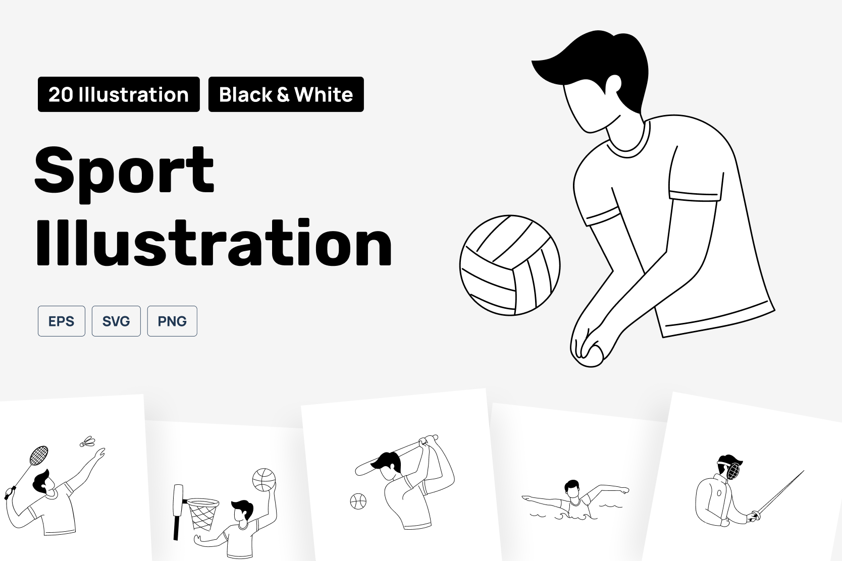 Sport Illustration Pack 20 Sports And Games Illustrations Svg Png Eps Available