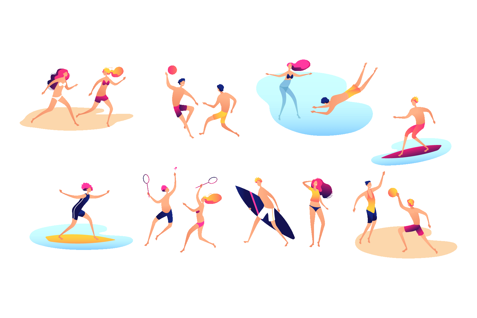 Premium Summer Vacation Illustration Pack From People Illustrations
