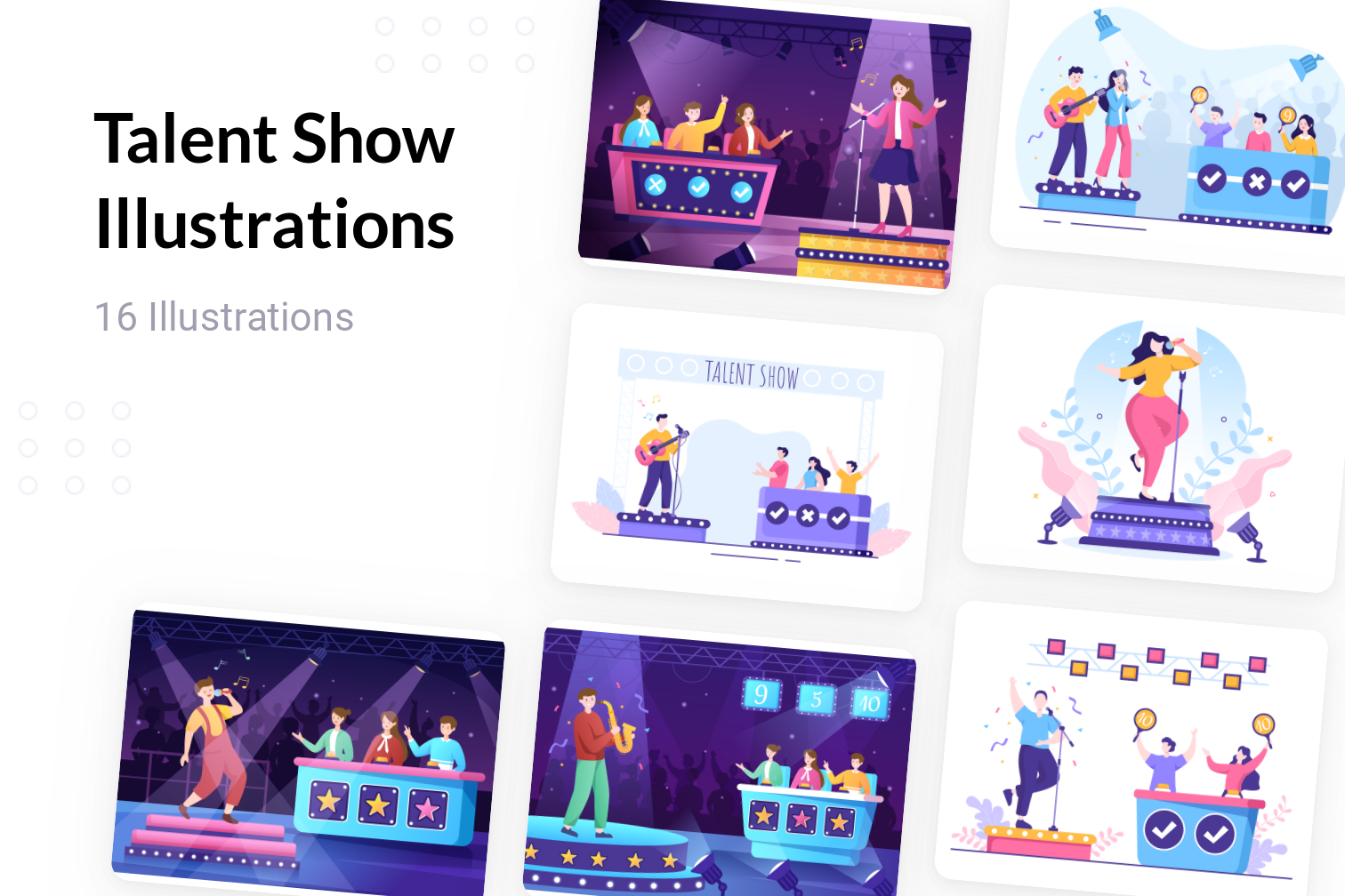 Premium Talent Show Illustration pack from People Illustrations Premium Talent Show Illustration pack from People Illustrations
