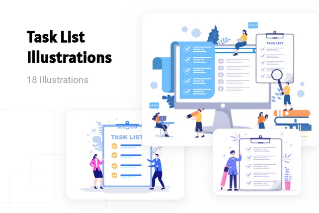 Premium Task List Illustration pack from People Illustrations