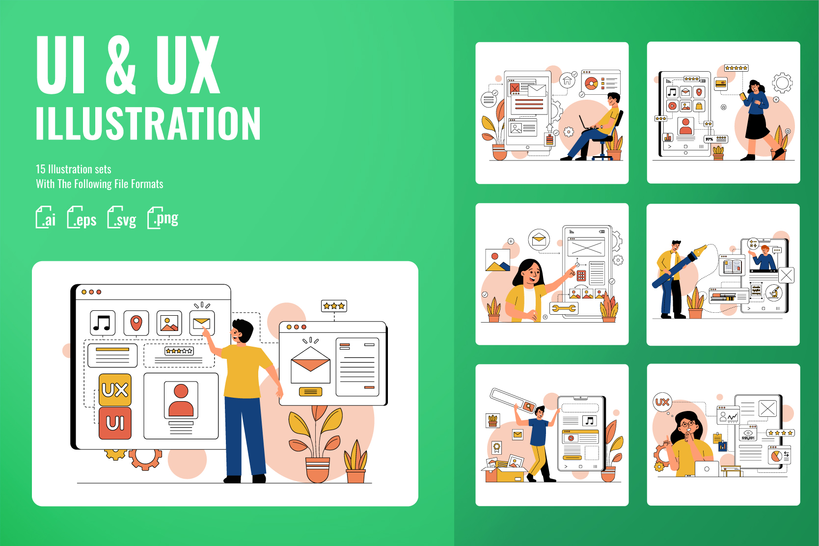 Ui And Ux Activity Illustration Pack 15 Free Download Design