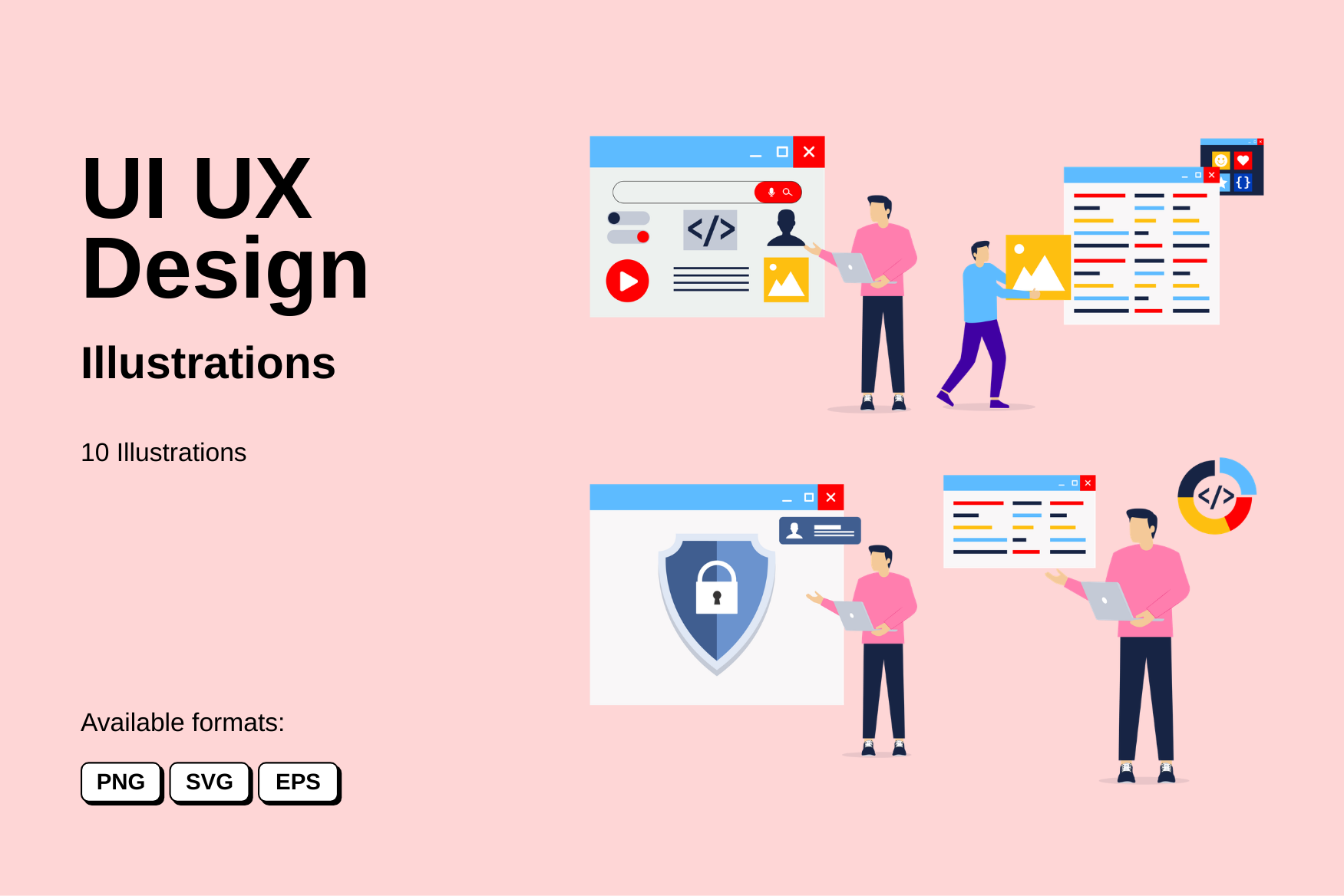 UI UX Design Illustration Pack - 10 Free Download User Interface ...