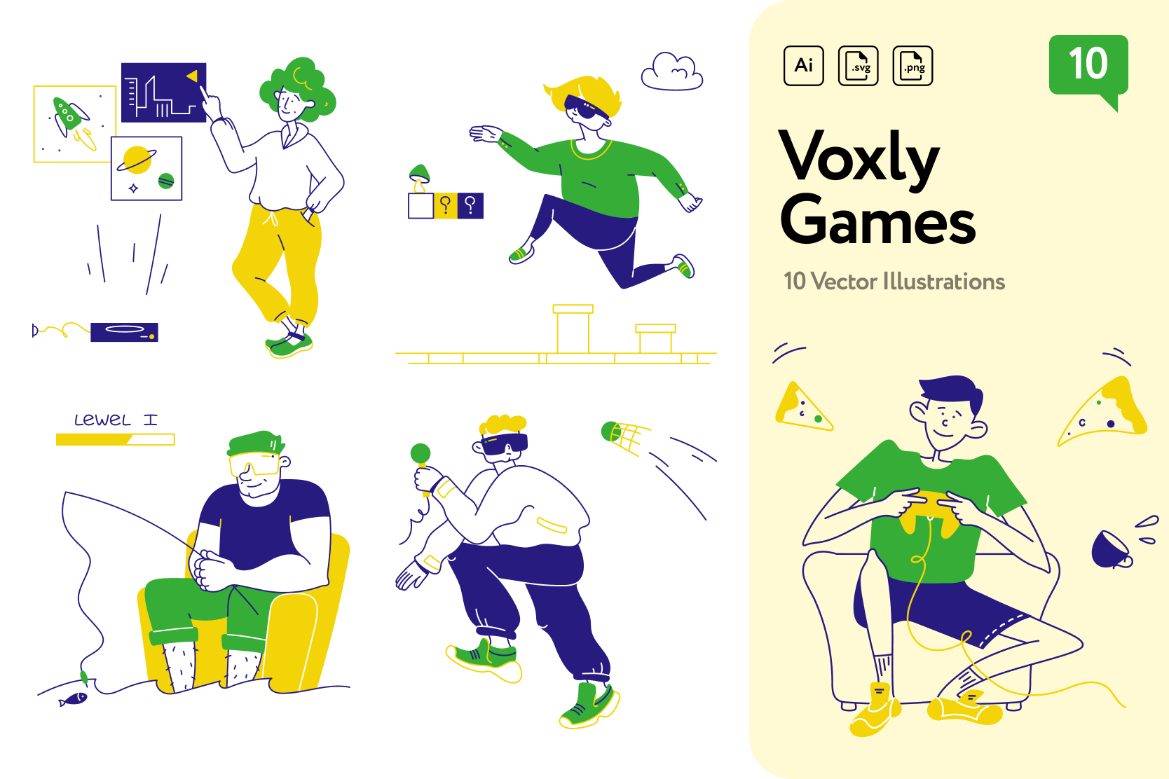 Video Games Illustration Pack - 10 Sports & Games Illustrations | SVG ... Video Games Illustration Pack - 10 Sports & Games Illustrations | SVG ...