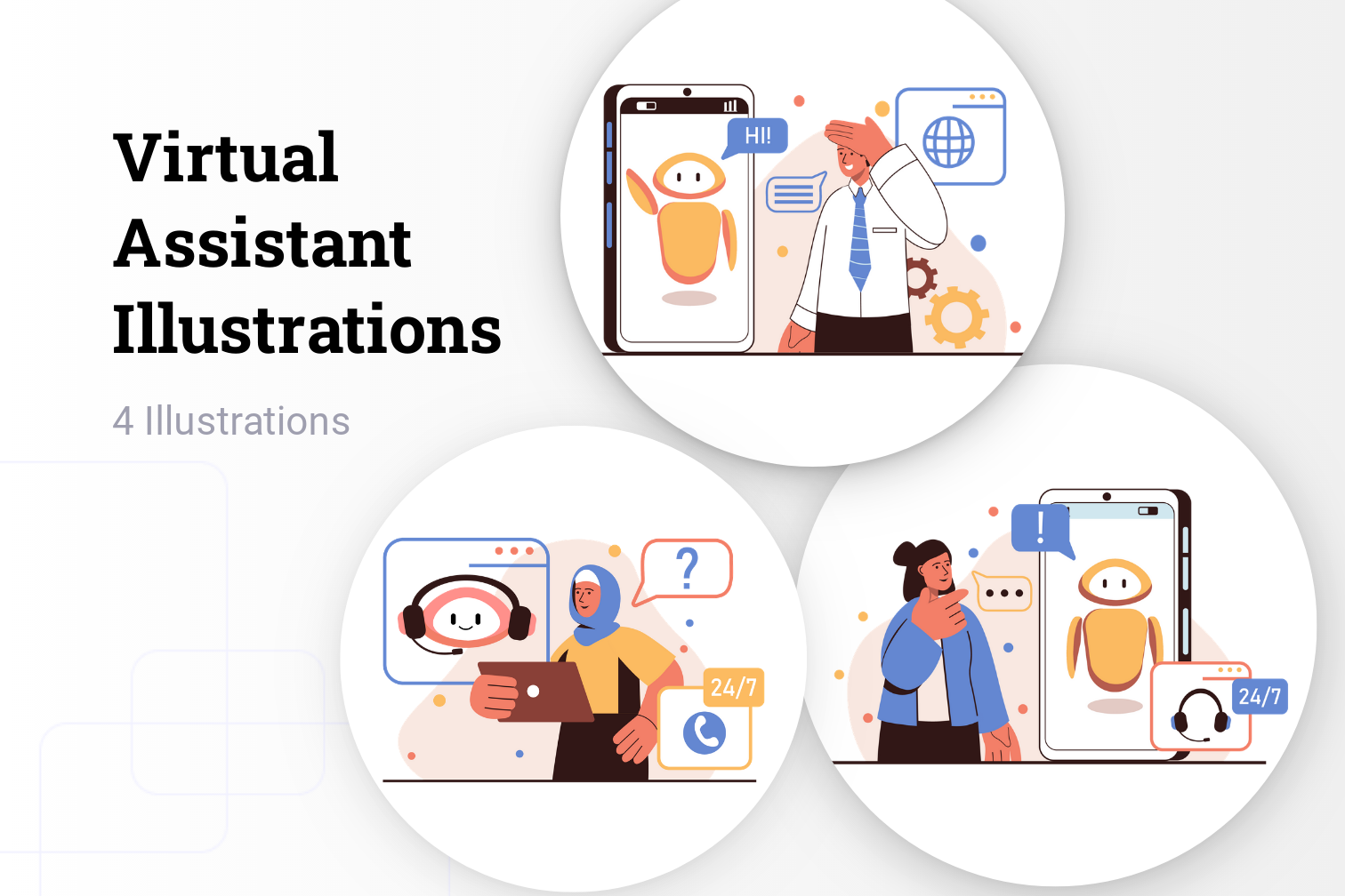 Premium Virtual Assistant Illustration pack from Science & Technology ...