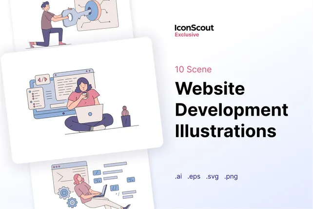 Premium Web Development Illustration pack from Design & Development ...