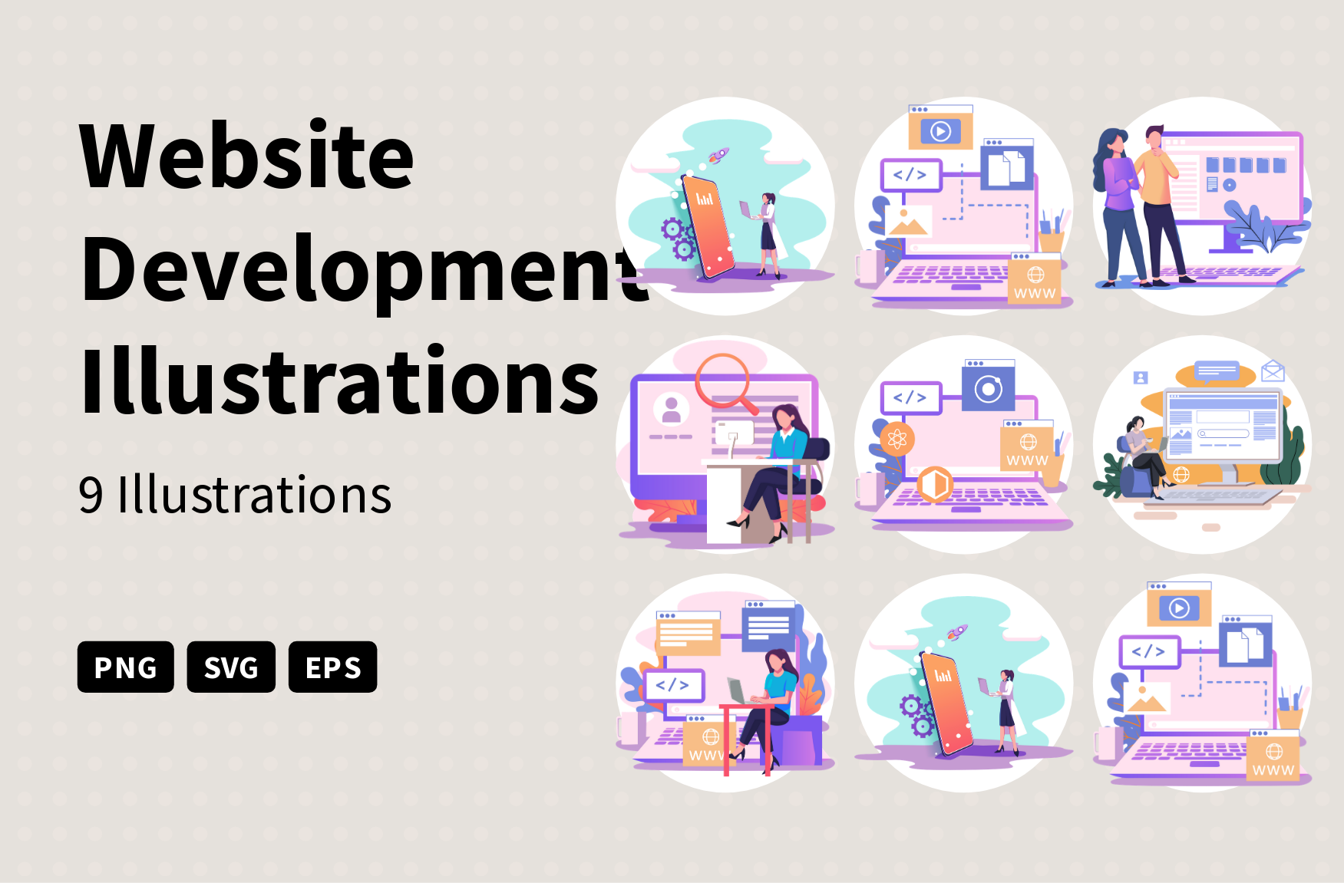 Premium Website Development Illustration pack from Design & Development ...