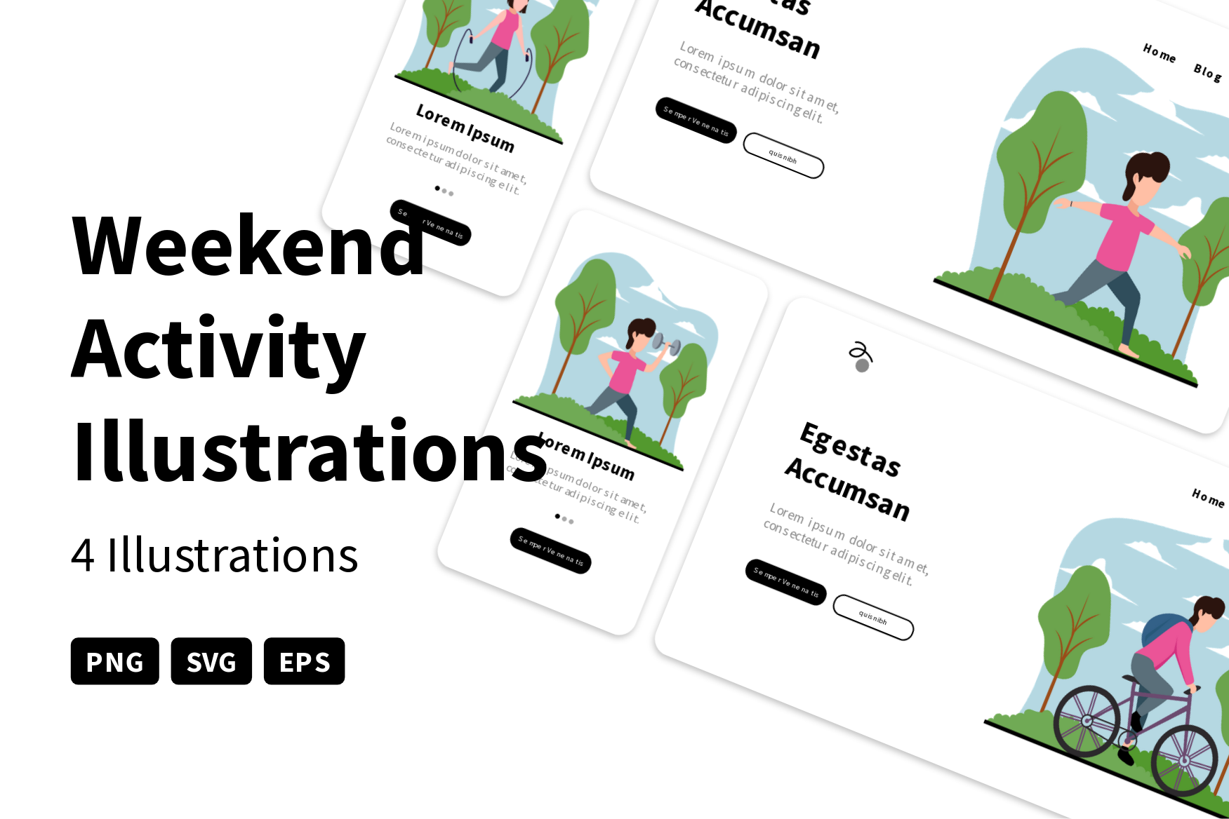 Premium Weekend Activity Illustration pack from People Illustrations