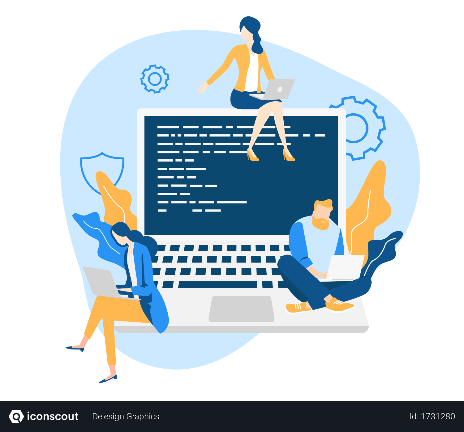 Best Free Developer Team Illustration download in PNG & Vector format