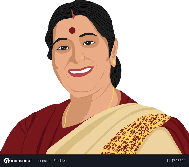 Best Free Sushma Swaraj Illustration download in PNG & Vector format Best Free Sushma Swaraj Illustration download in PNG & Vector format