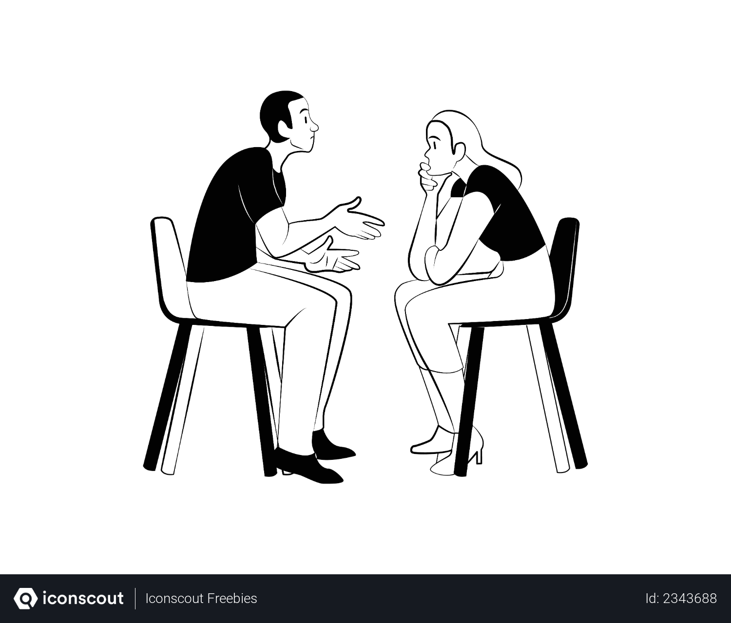Best Free Girl and boy doing discussion Illustration download in PNG & Vector format