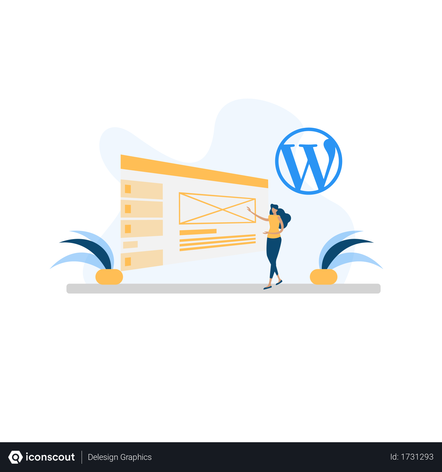 Free Wordpress development Illustration download in PNG & Vector format