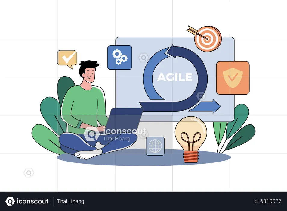 Agile Development Workflow Illustration Free Download Business Illustrations Iconscout