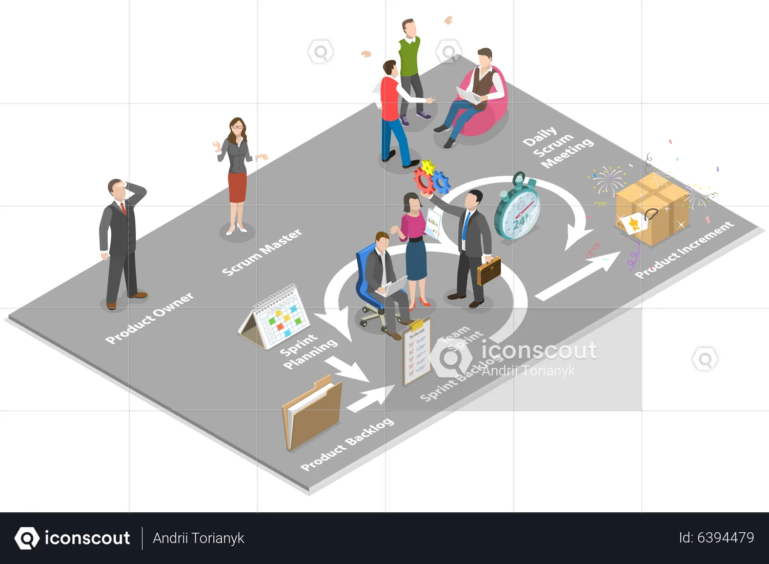 Agile Methodology Illustration - Free Download Business Illustrations ...