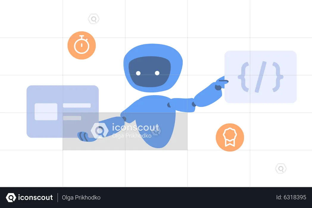 Ai Developer Bot Illustration - Free Download Science & Technology ...