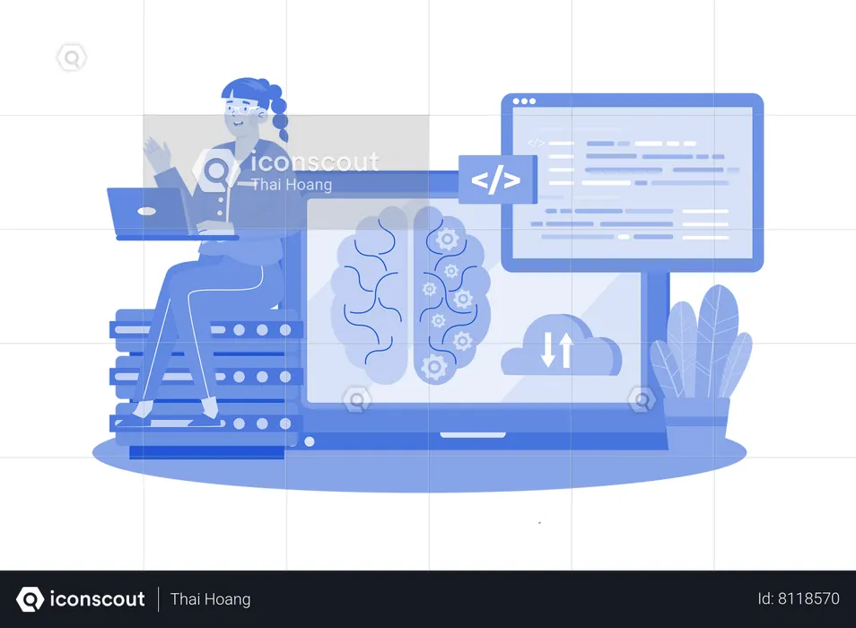 AI Improves Natural Language Processing Illustration - Free Download ...