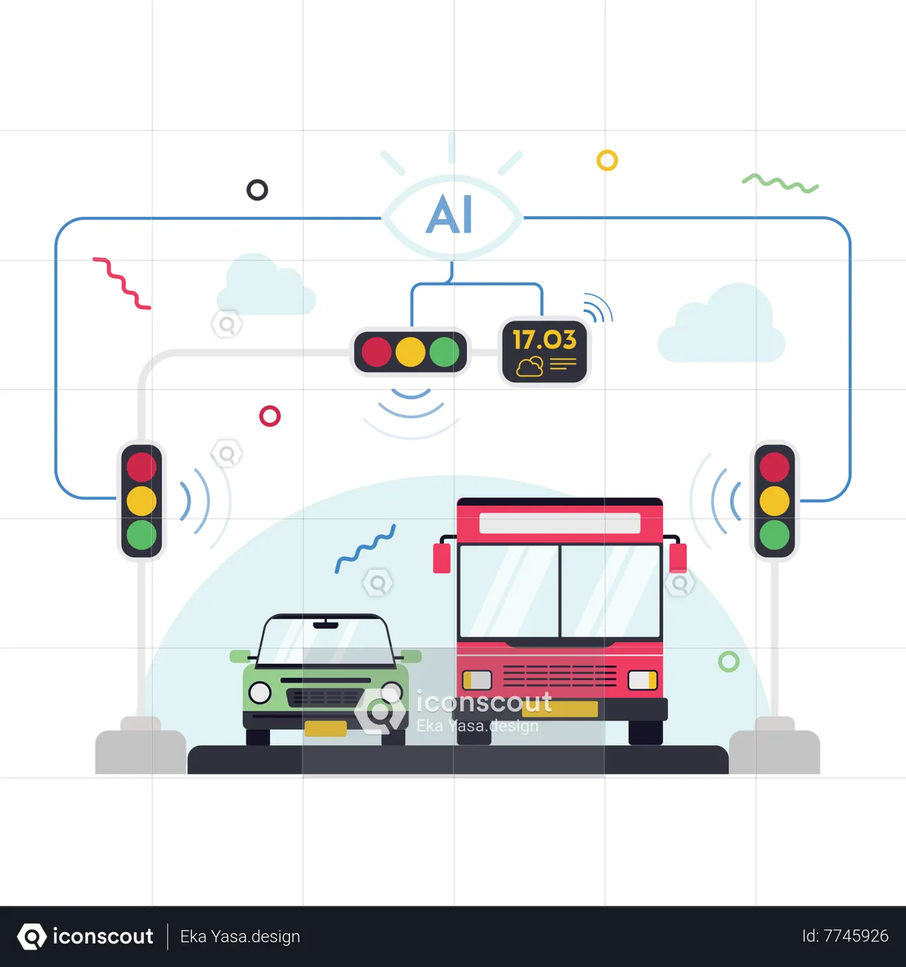 AI In Traffic Management Illustration - Free Download Science ...